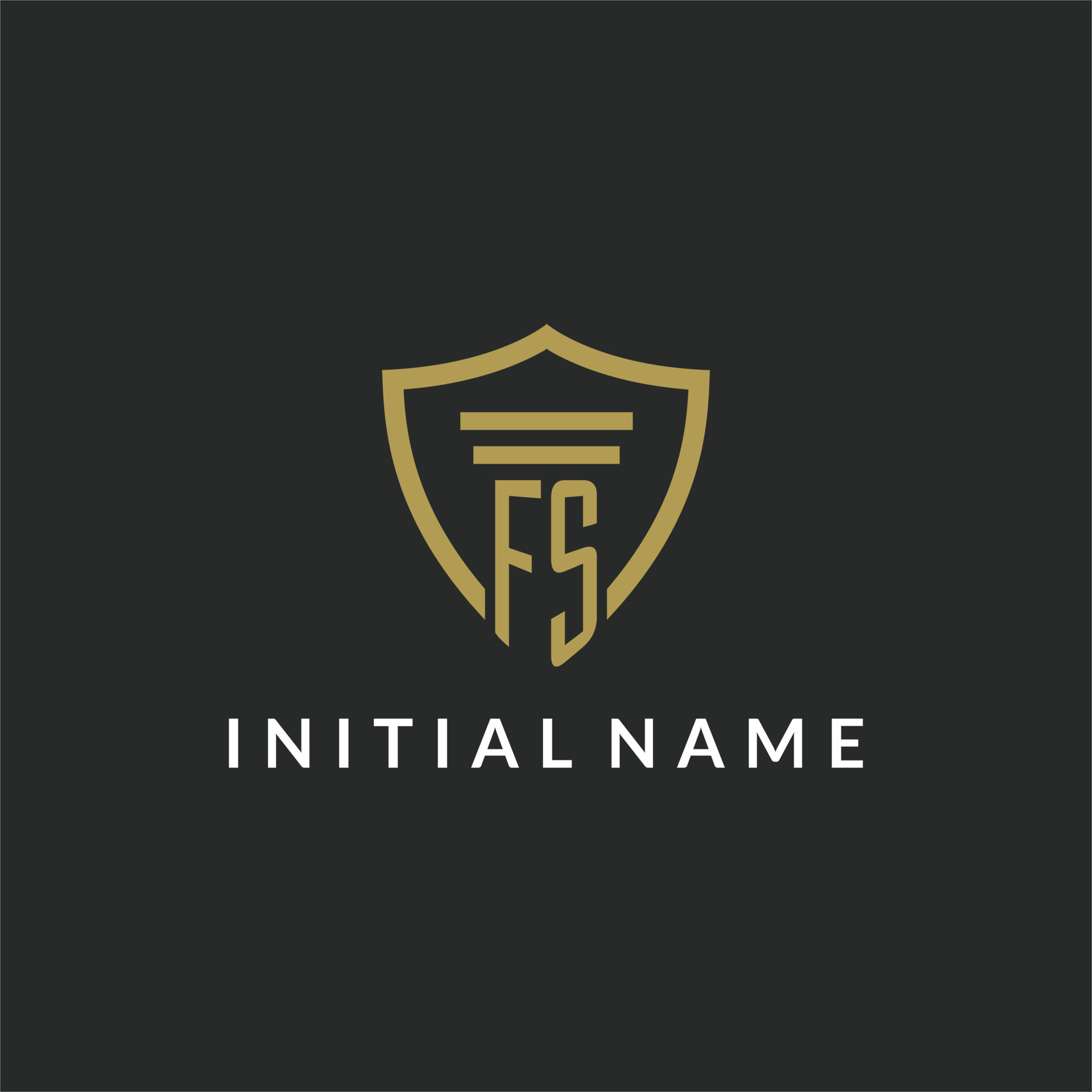 FS initial monogram logo with pillar and shield style design 15160827 ...