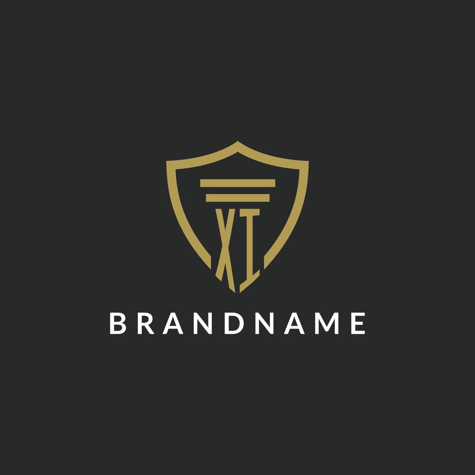 XI initial monogram logo with pillar and shield style design 15160875 Vector Art at Vecteezy