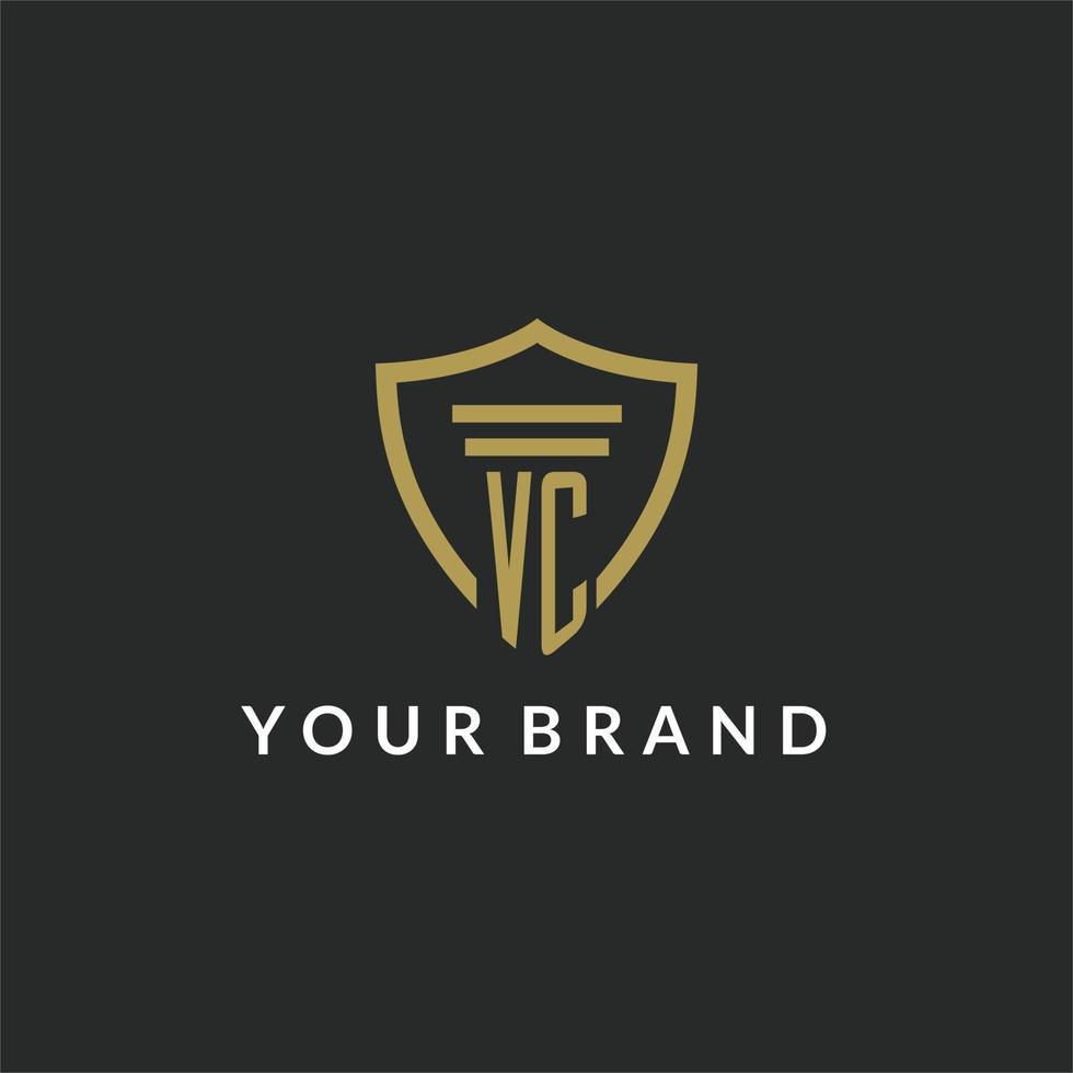VC initial monogram logo with pillar and shield style design 15161067 ...