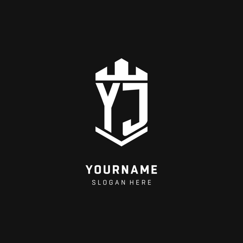 YJ monogram logo initial with crown and shield guard shape style 15161168 Vector Art at Vecteezy