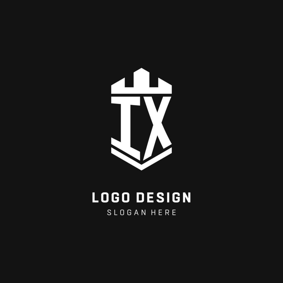 IX monogram logo initial with crown and shield guard shape style 15161628 Vector Art at Vecteezy