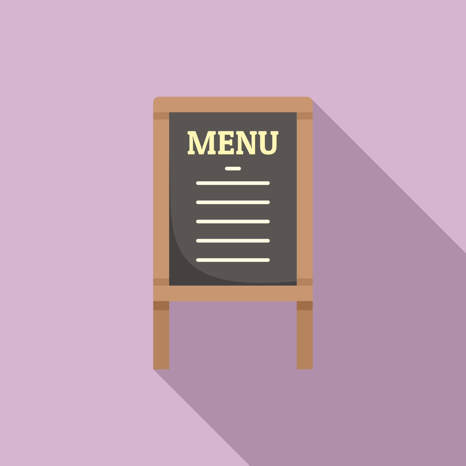 Street menu restaurant icon flat vector. Food cafe 15161665 Vector Art ...
