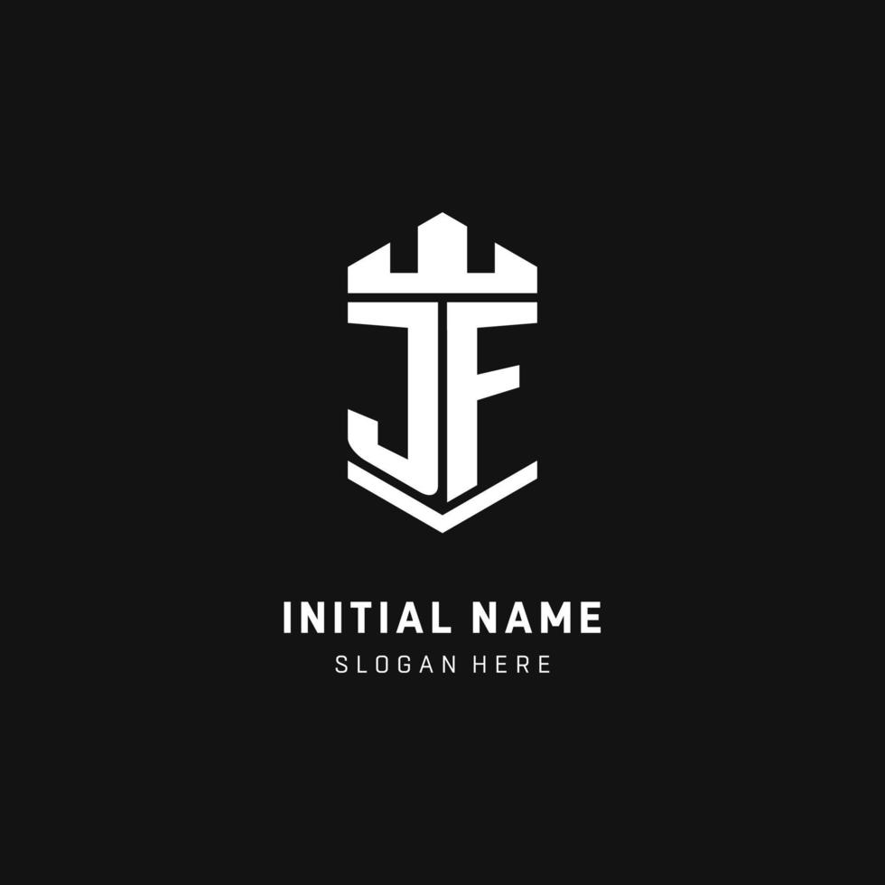 Jf Monogram Logo Initial With Crown And Shield Guard Shape Style 15161702 Vector Art At Vecteezy
