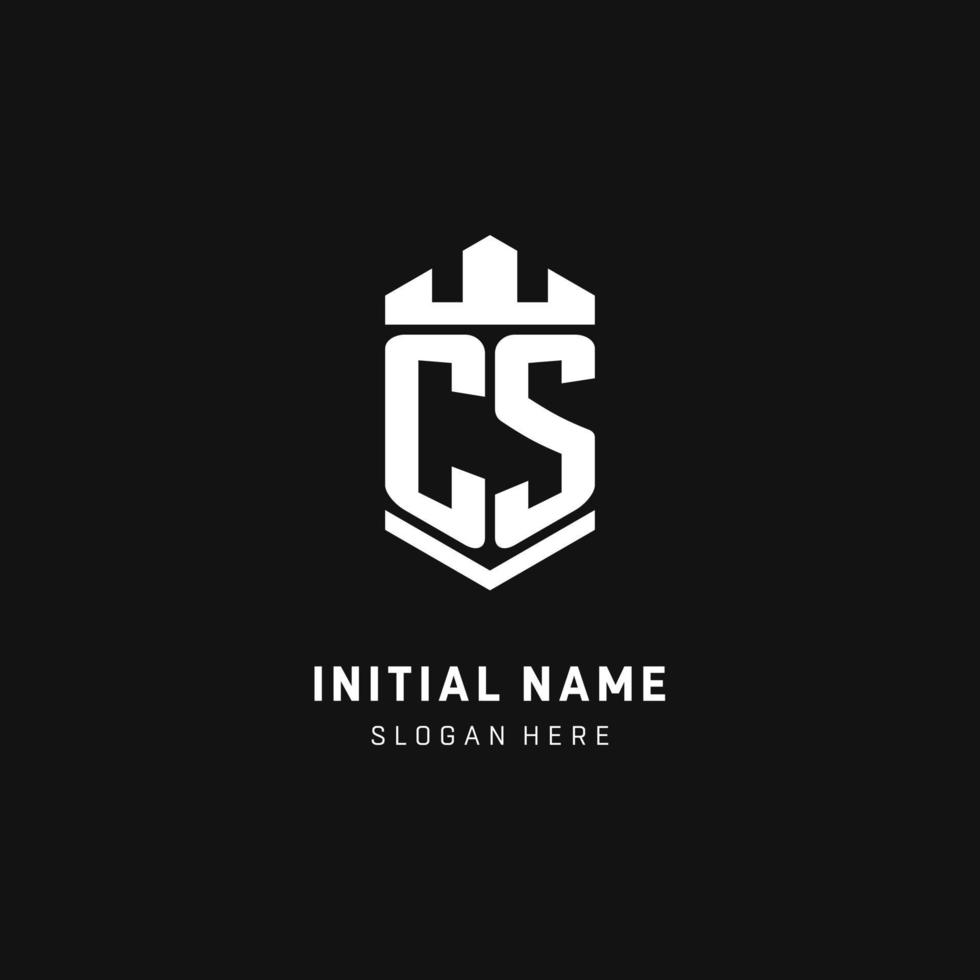 CS monogram logo initial with crown and shield guard shape style 15161814 Vector Art at Vecteezy