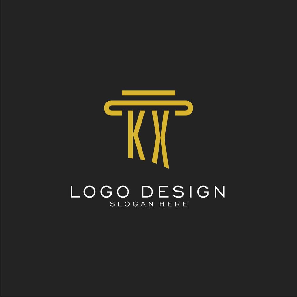 KX initial logo with simple pillar style design 15163839 Vector Art at Vecteezy