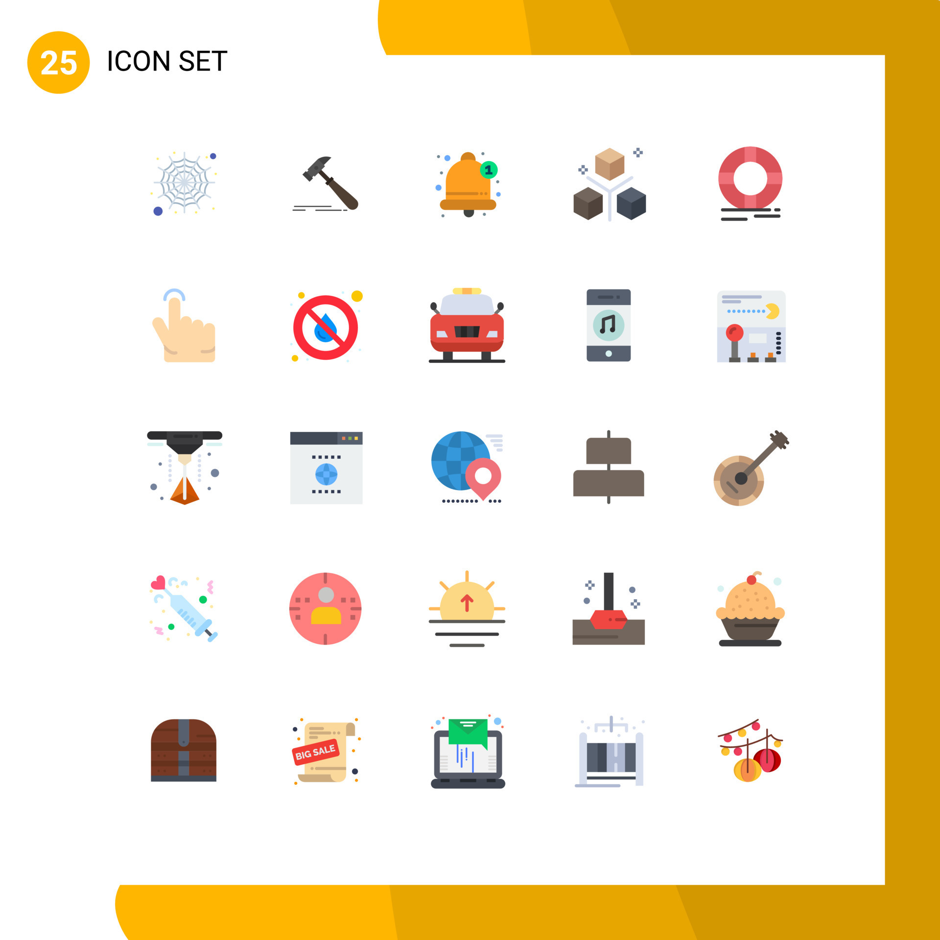 Group Of 25 Modern Flat Colors Set For Circle Objects Alert Development Coding Editable Vector