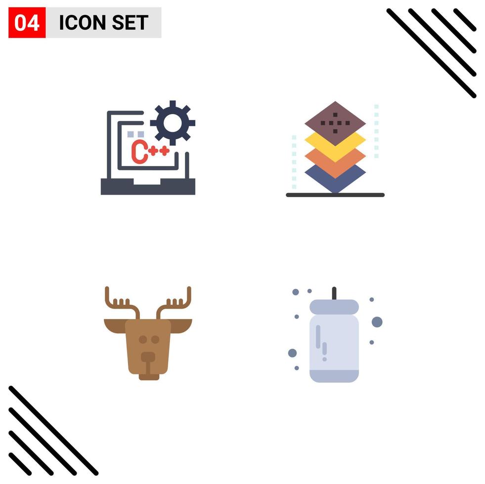 Flat Icon Pack of 4 Universal Symbols of c programing develop design ...