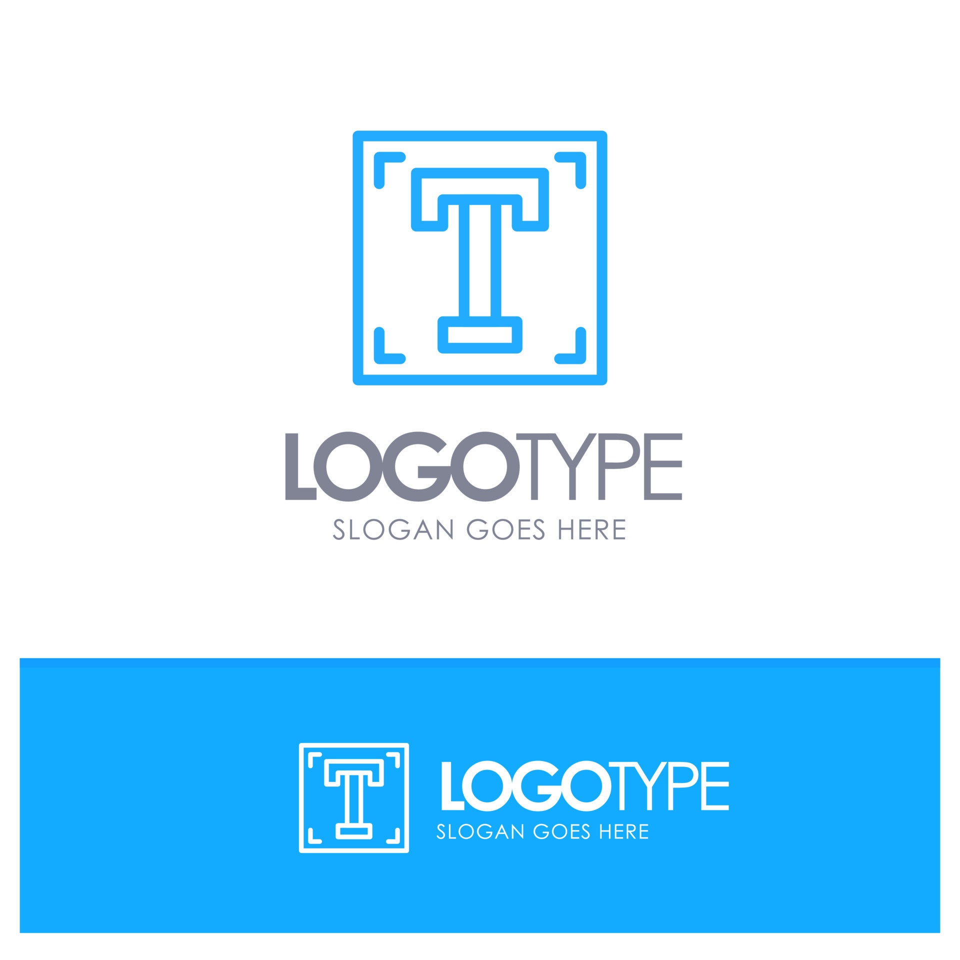 Designer Font Path Program Text Blue Outline Logo Place For Tagline