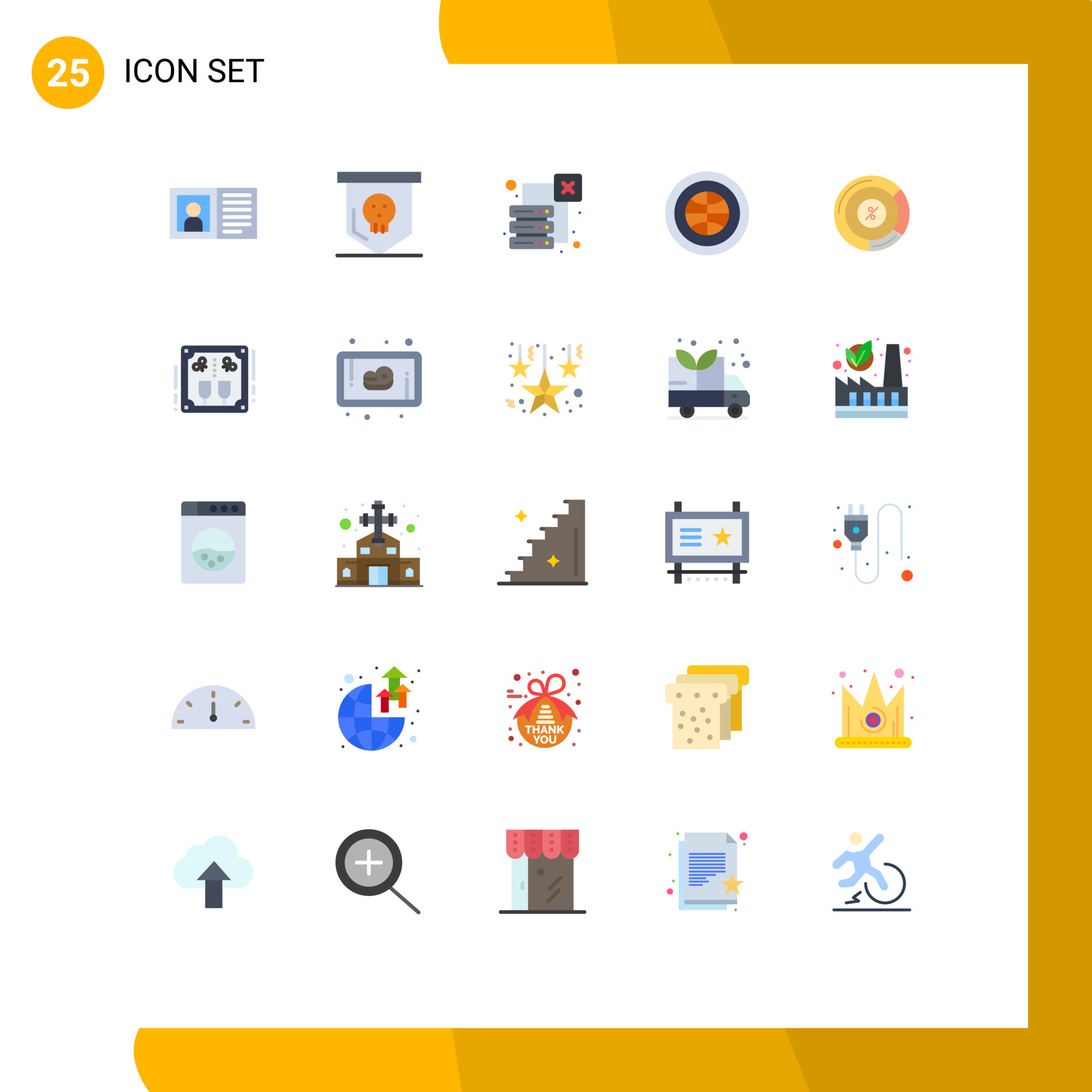 25 User Interface Flat Color Pack Of Modern Signs And Symbols Of Web