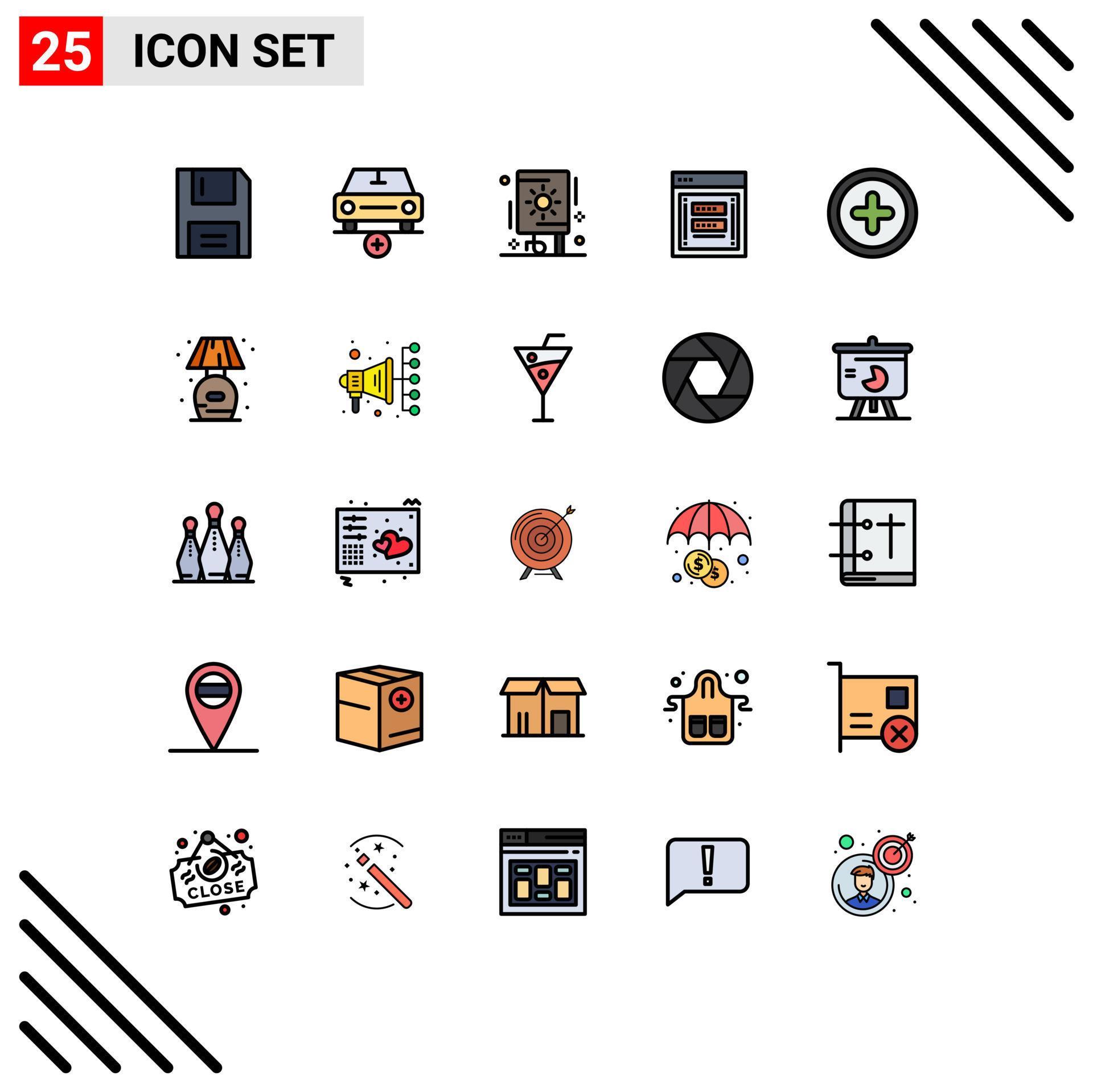 25 User Interface Filled Line Flat Color Pack Of Modern Signs And Symbols Of Password Link Plus