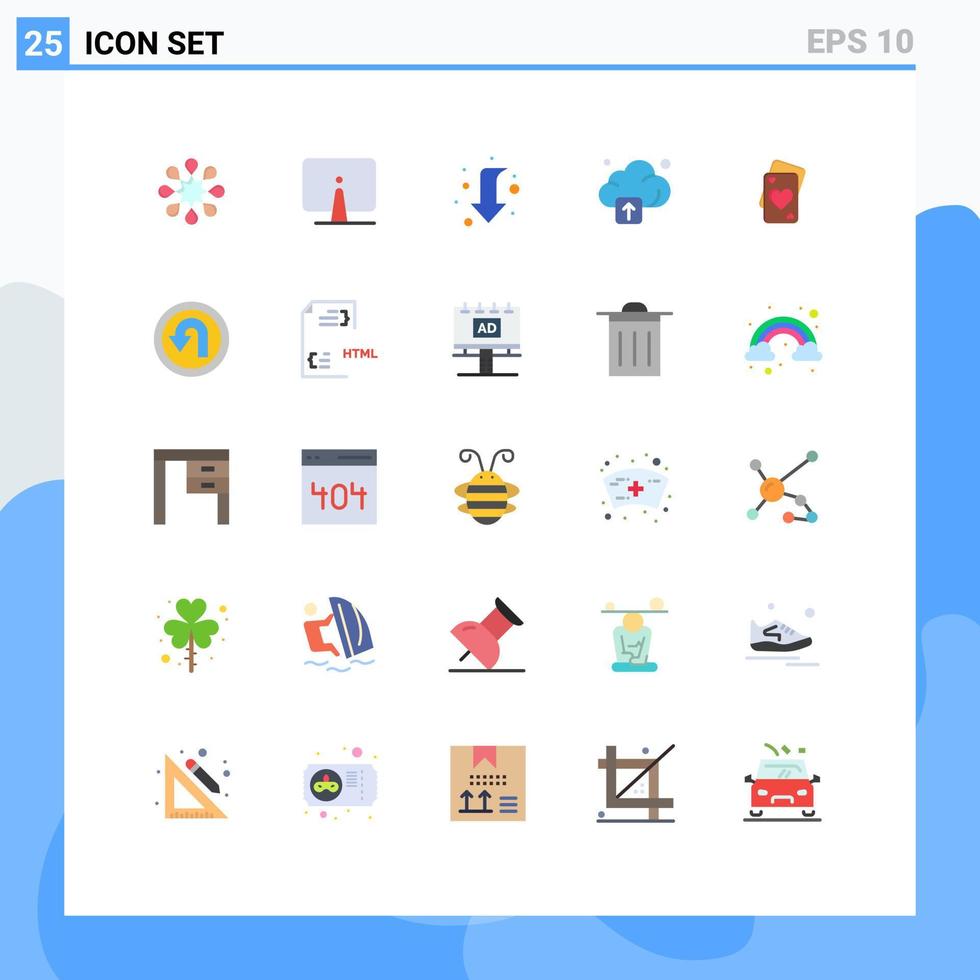 Stock Vector Icon Pack Of 25 Line Signs And Symbols For Heart Card