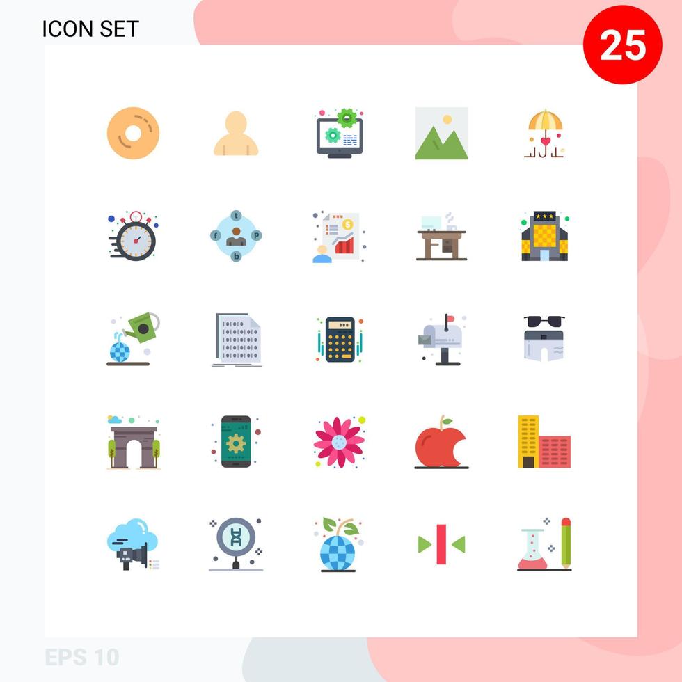 User Interface Pack Of 25 Basic Flat Colors Of Photo Furniture Configuration Frame Development