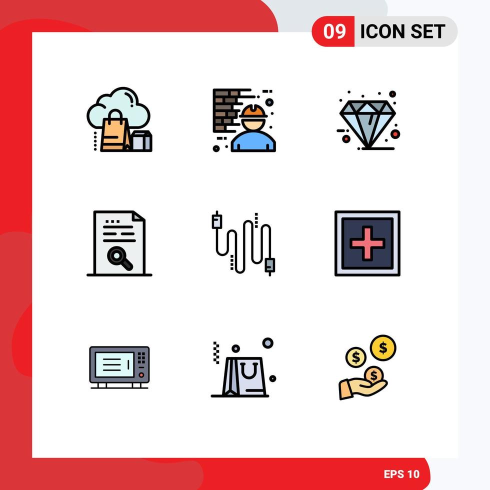 Filledline Flat Color Pack Of 9 Universal Symbols Of Document Content Man Special Friday