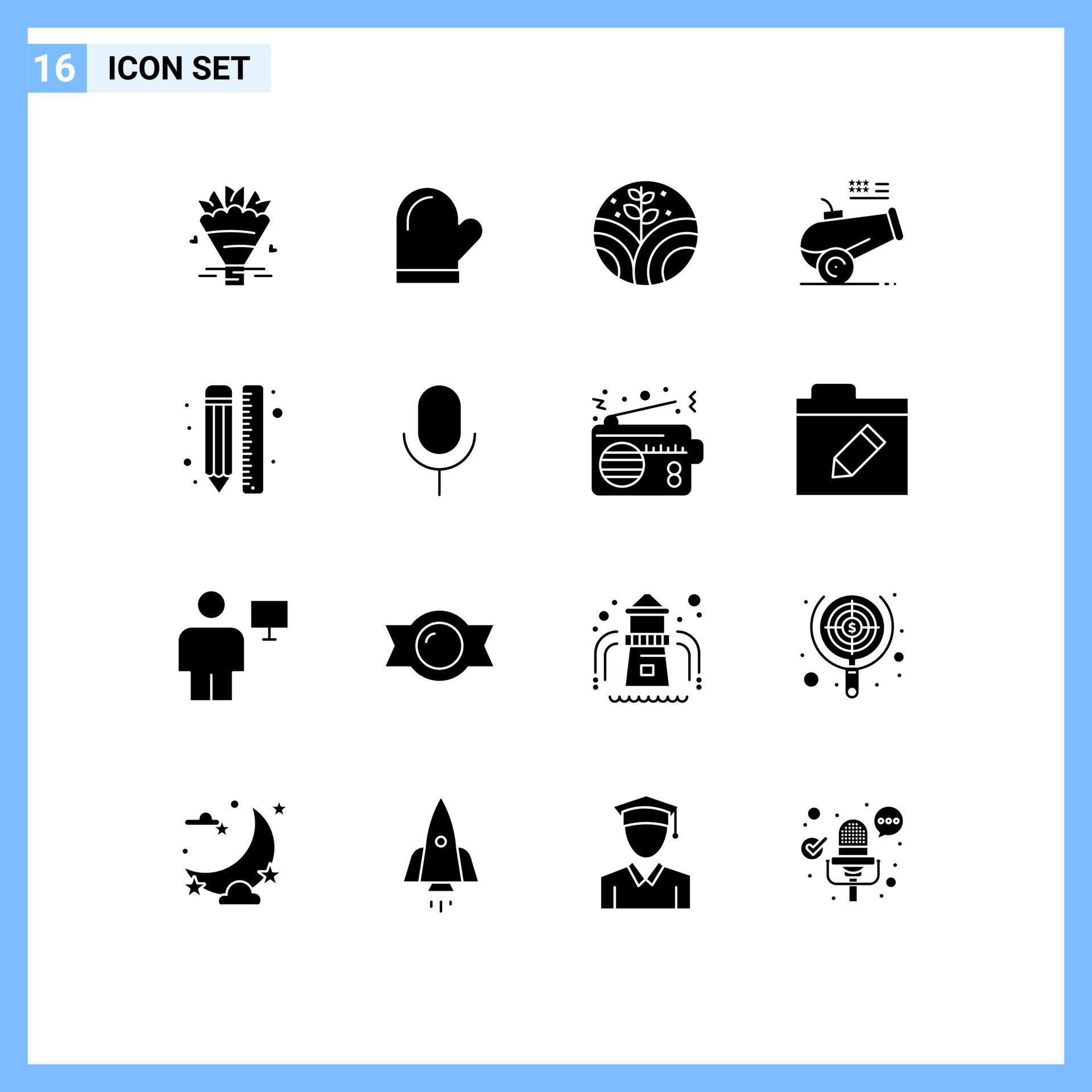 Stock Vector Icon Pack of 16 Line Signs and Symbols for draw mortar ...