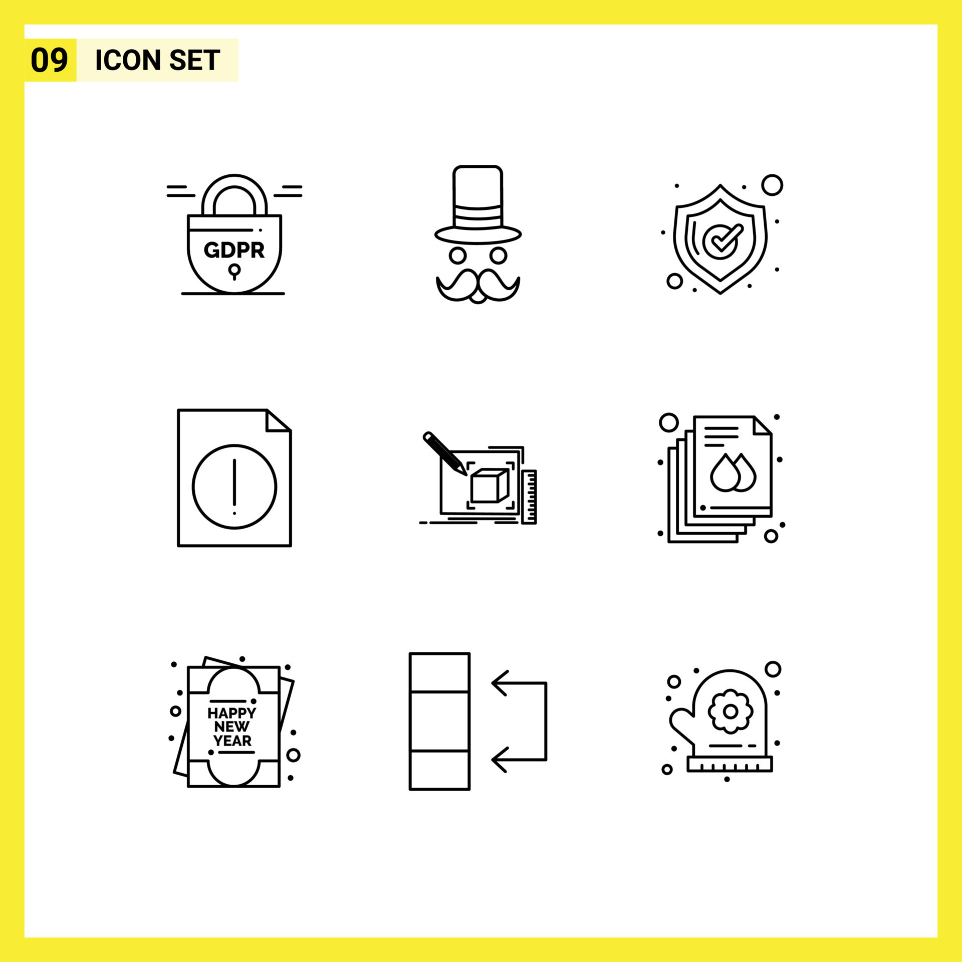 User Interface Pack Of 9 Basic Outlines Of Sketch Drawing Hat File