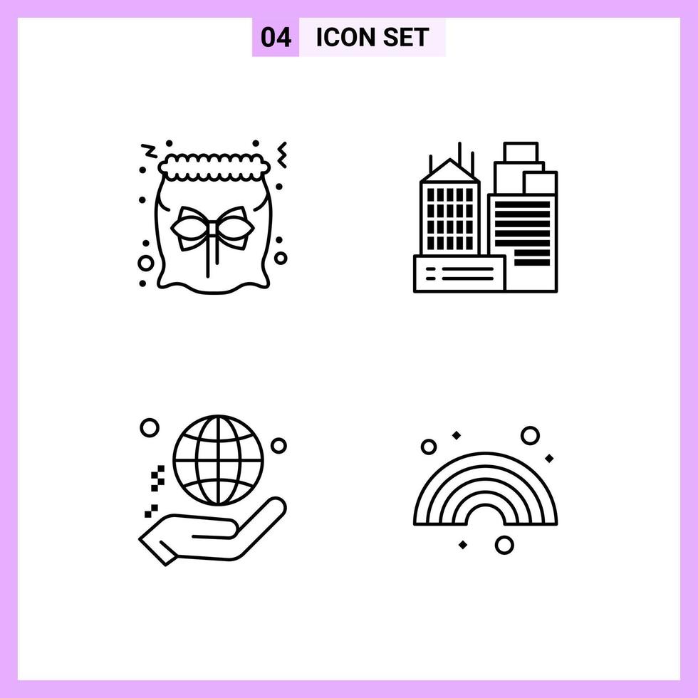 4 Icons In Line Style Outline Symbols On White Background Creative Vector Signs For Web Mobile