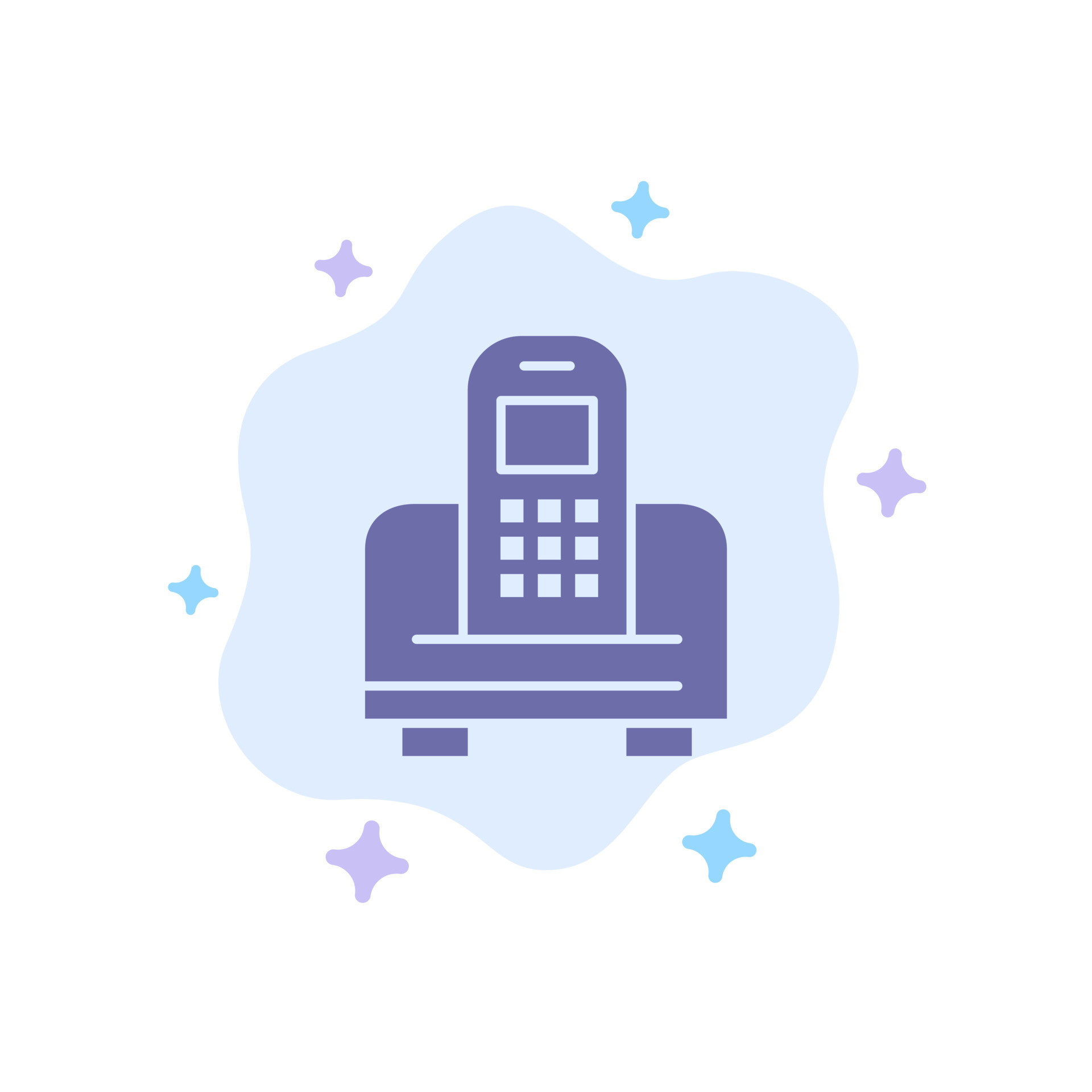 Device Mobile Cell Hardware Blue Icon On Abstract Cloud Background