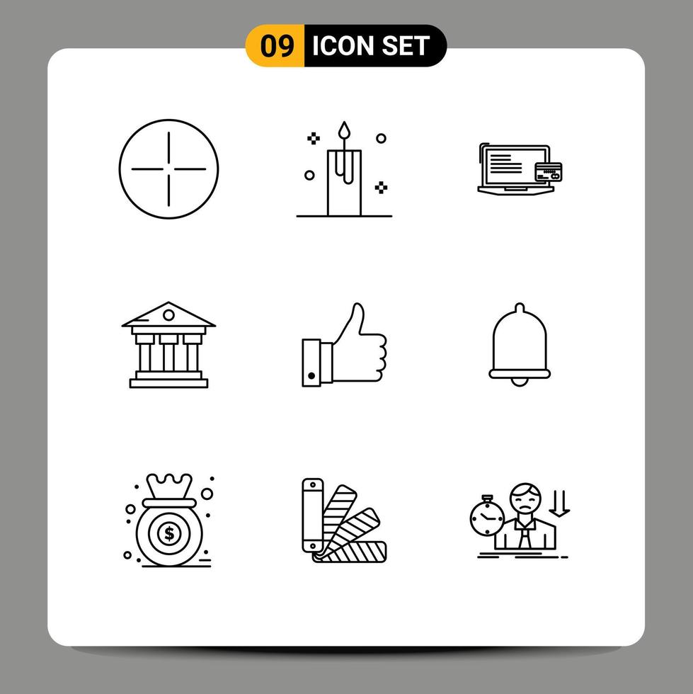 User Interface Pack Of 9 Basic Outlines Of Appriciate Money Payment Building Online Payment