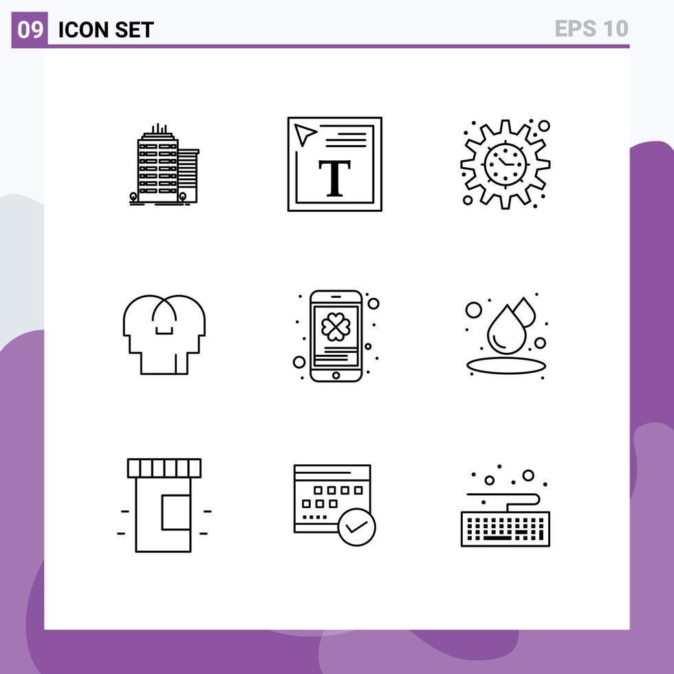 Mobile Interface Outline Set of 9 Pictograms of mobile head funding ... Mobile Interface Outline Set of 9 Pictograms of mobile head funding ...