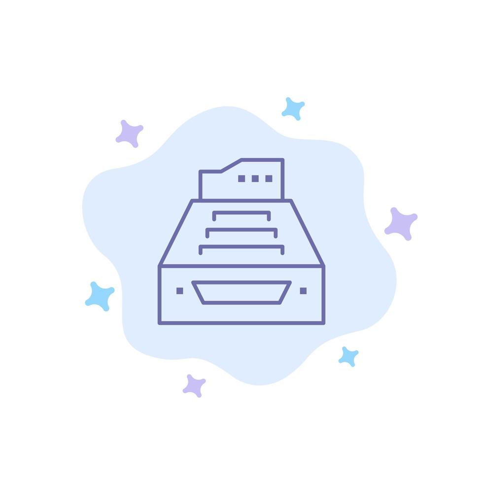 Files Accounting Accounts Data Database Inbox Storage Blue Icon On Abstract Cloud Background