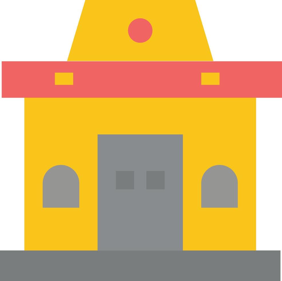 Building Office Ticket Urban Flat Color Icon Vector Icon Banner