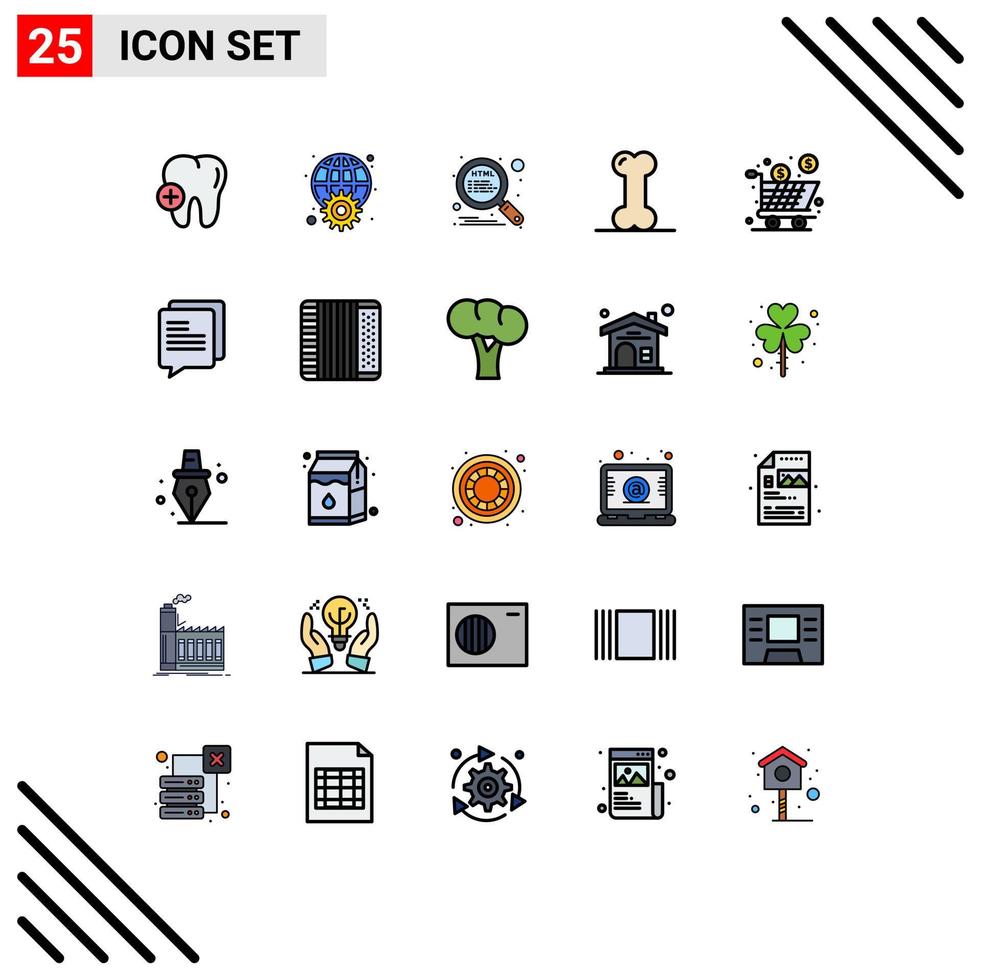 Editable Vector Line Pack Of 25 Simple Filled Line Flat Colors Of Cart Joints Html Human Anatomy