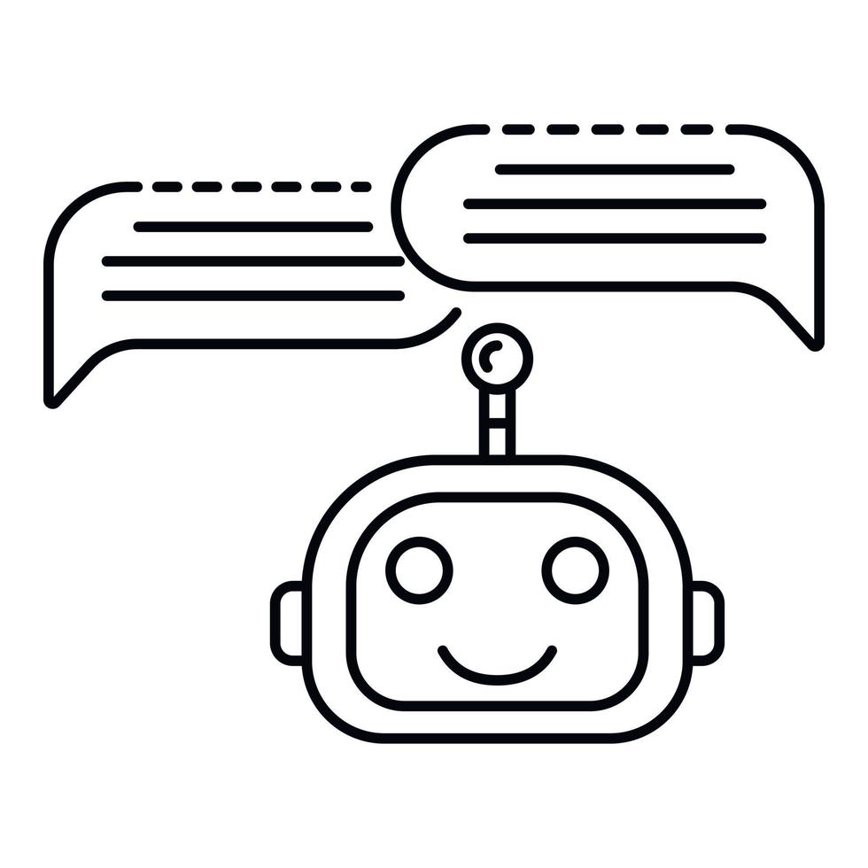 Chat bot two bubbles icon, outline style 15173890 Vector Art at Vecteezy