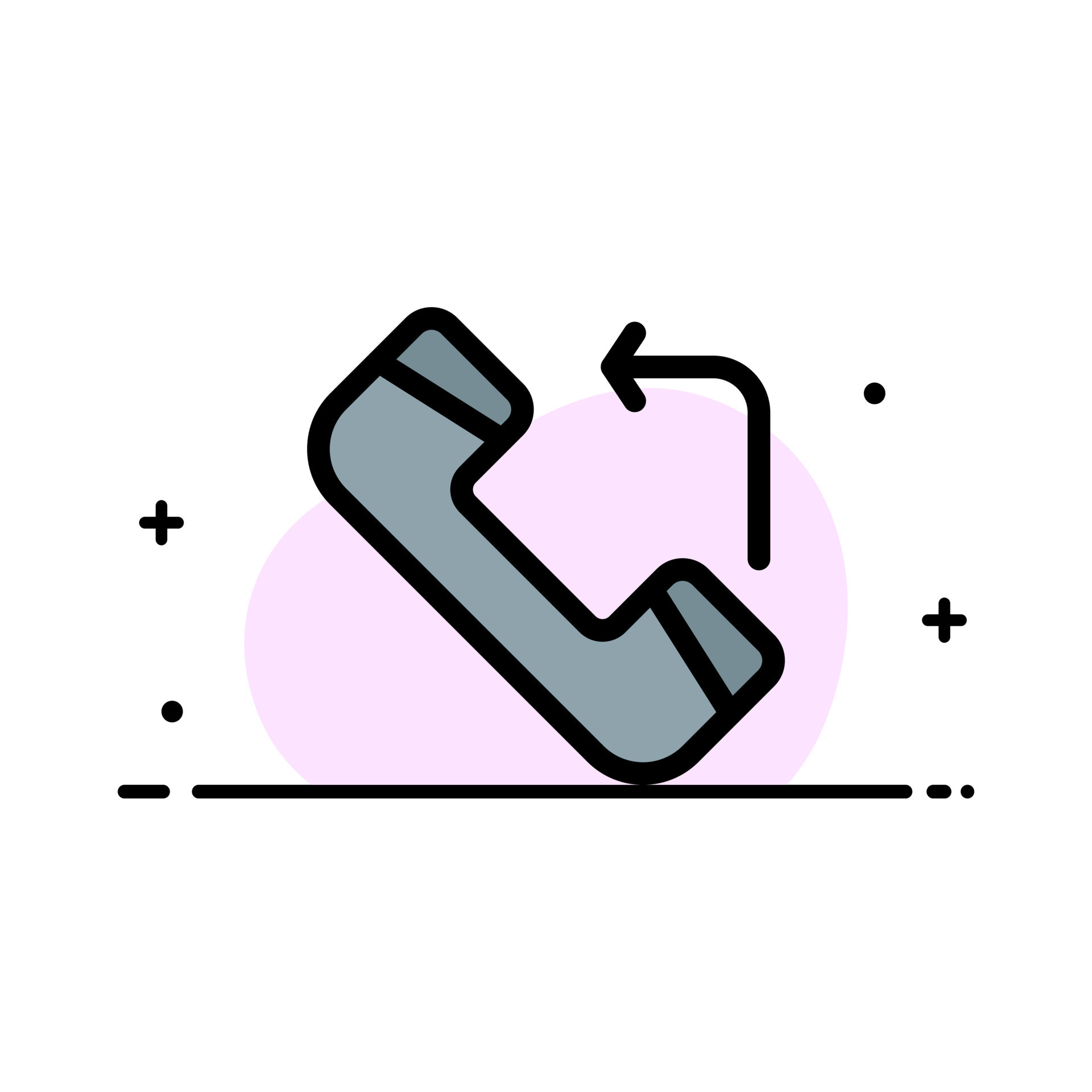 Answer Call Incoming Business Flat Line Filled Icon Vector Banner Template 15174579 Vector Art