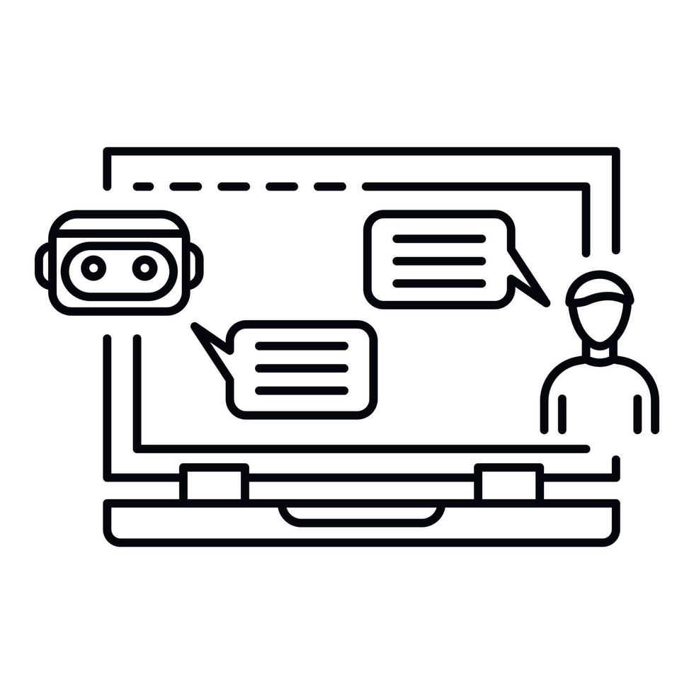Chat bot talk laptop icon, outline style 15175615 Vector Art at Vecteezy Chat bot talk laptop icon, outline style 15175615 Vector Art at Vecteezy