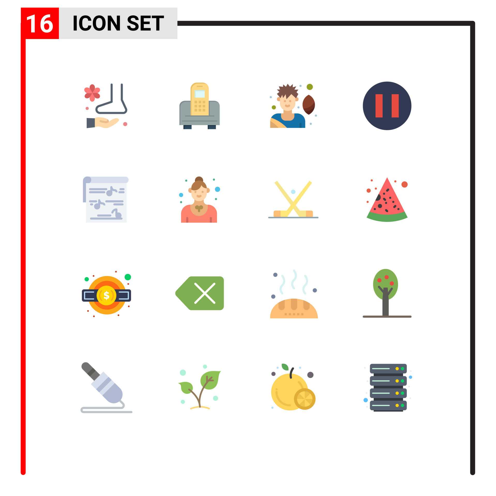 Stock Vector Icon Pack Of 16 Line Signs And Symbols For Photo