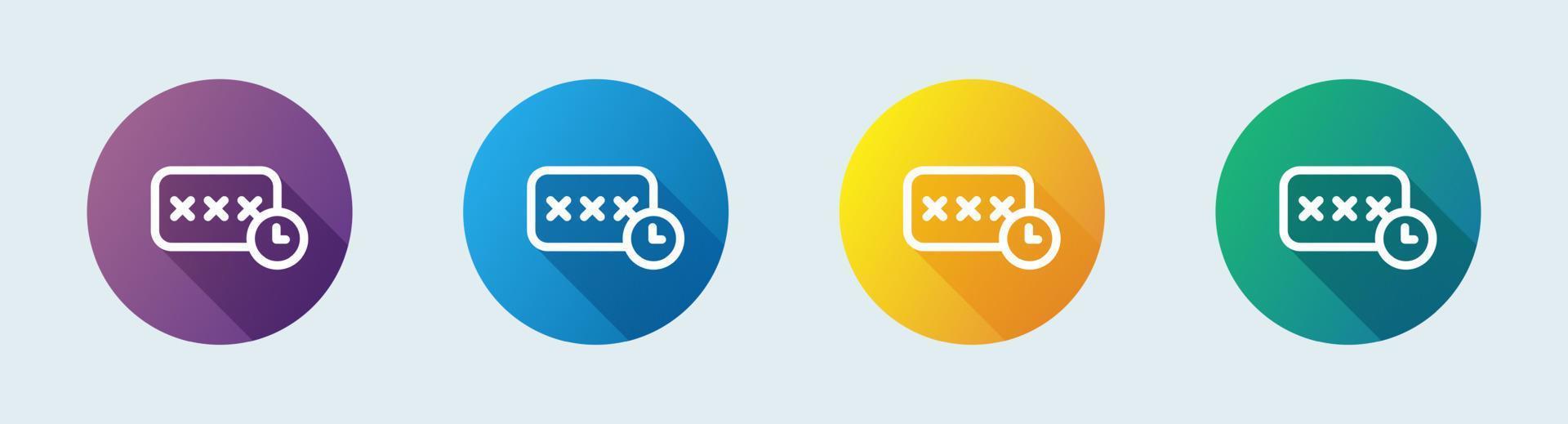 Temporary password line icon in flat design style. Access signs vector ... Temporary password line icon in flat design style. Access signs vector ...