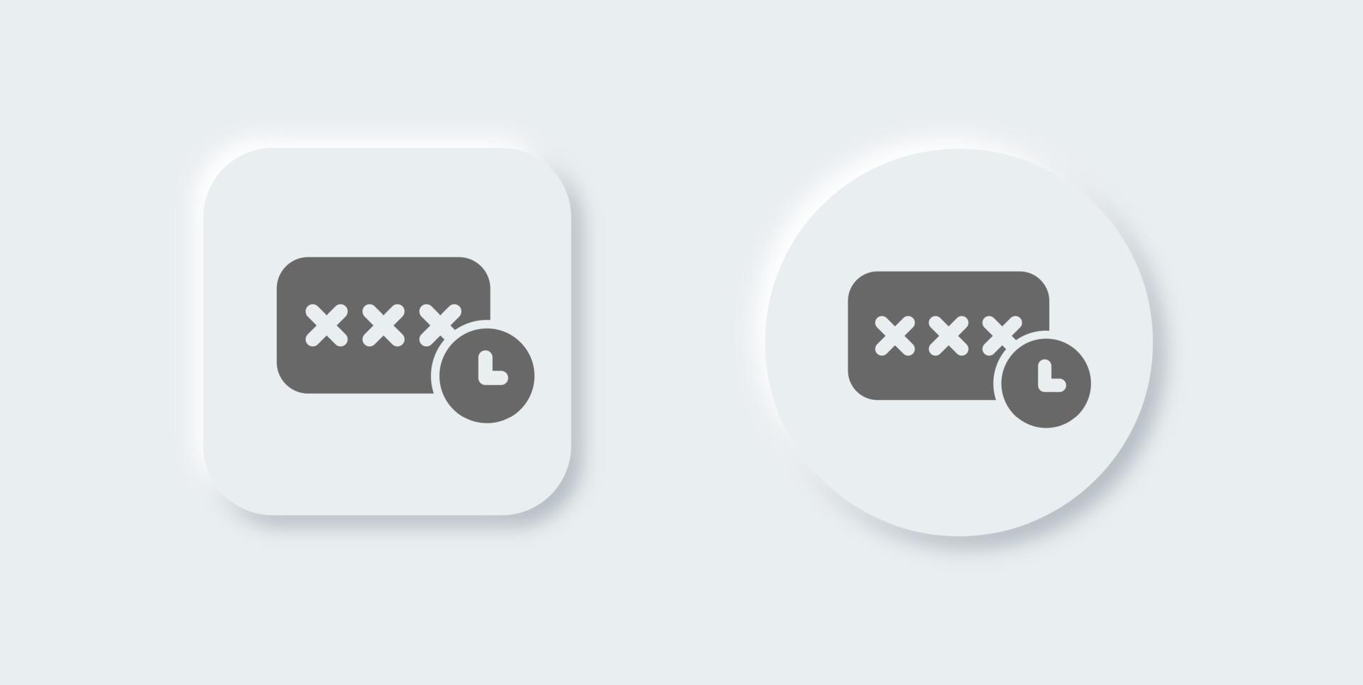 Temporary Password Solid Icon In Neomorphic Design Style Access Signs
