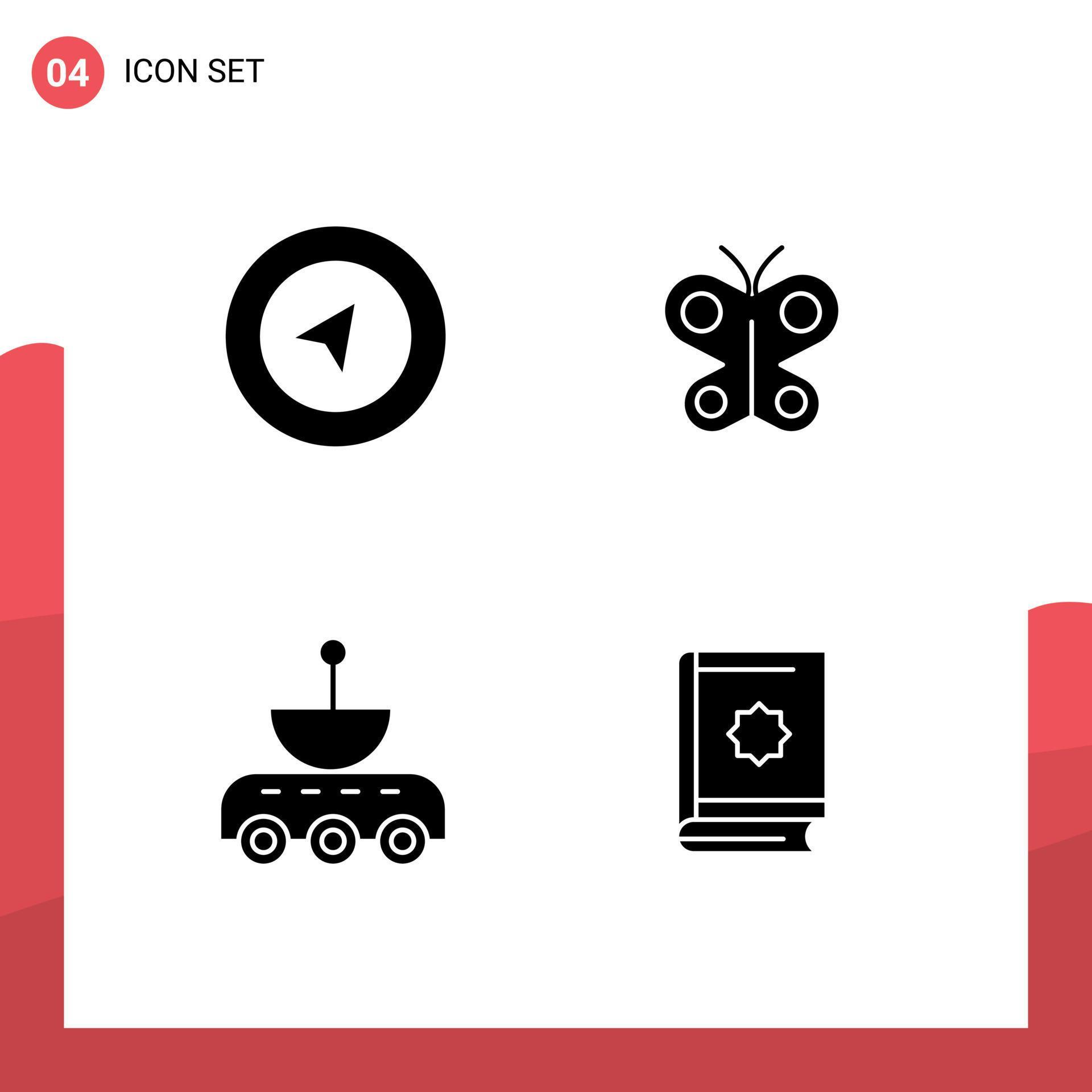 Universal Icon Symbols Group of 4 Modern Solid Glyphs of map science ...