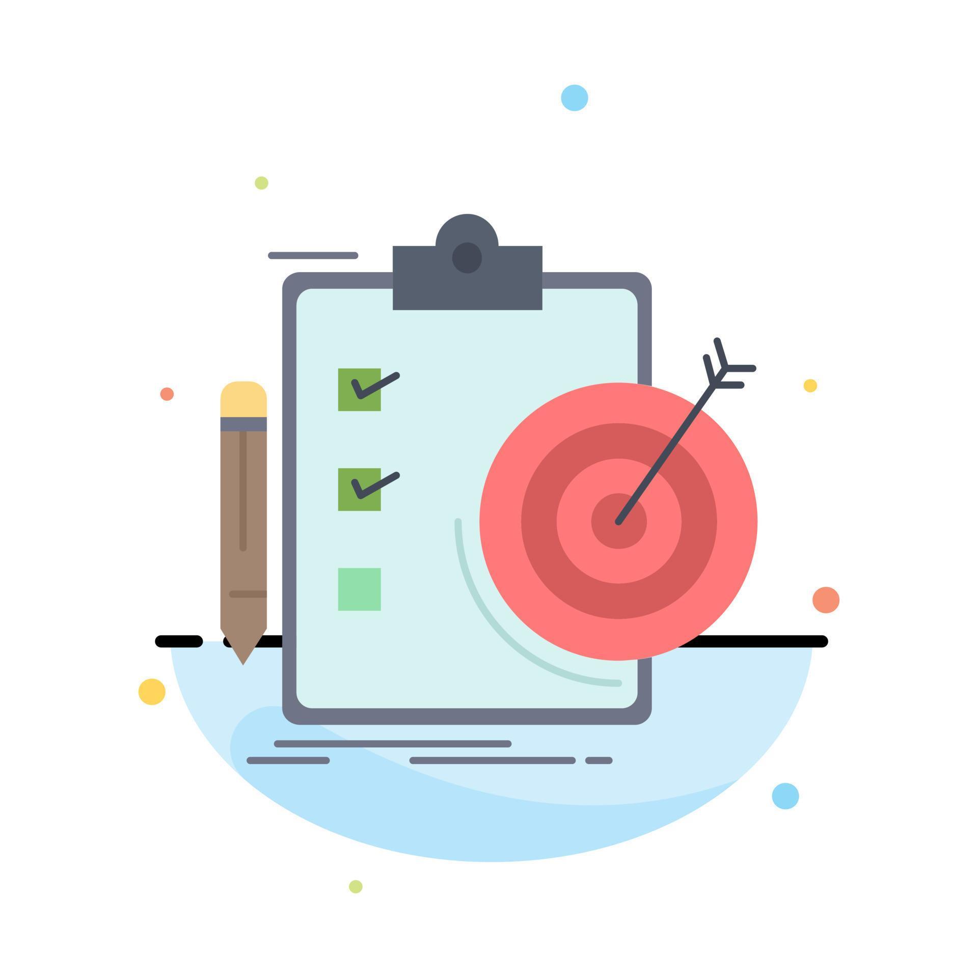 Goals Report Analytics Target Achievement Flat Color Icon Vector 15181838 Vector Art At Vecteezy
