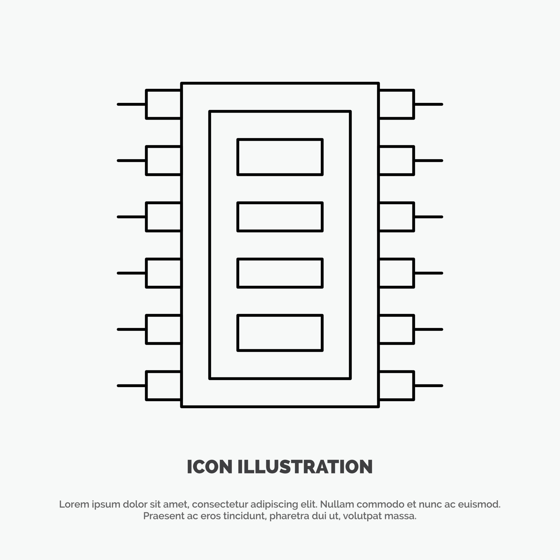 Tech Hardware Chip Computer Connect Line Icon Vector 15182680 Vector