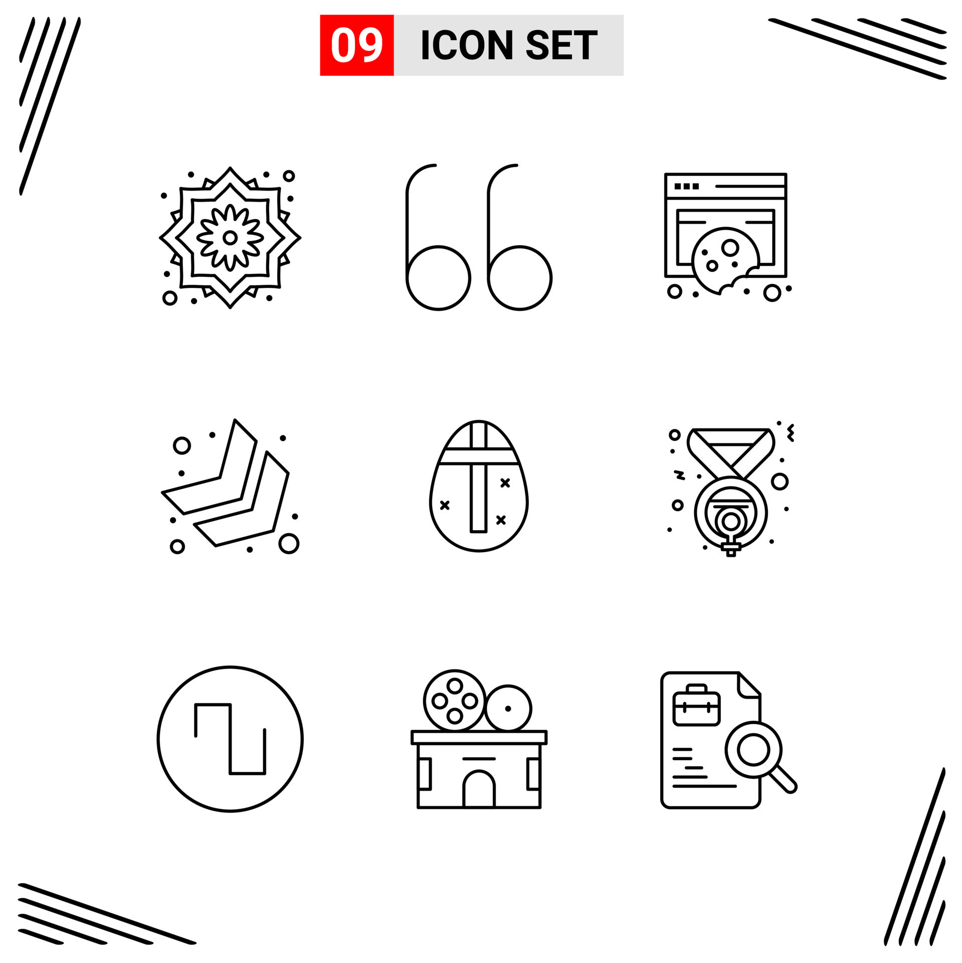 9 Icons Line Style Grid Based Creative Outline Symbols For Website Design Simple Line Icon Signs