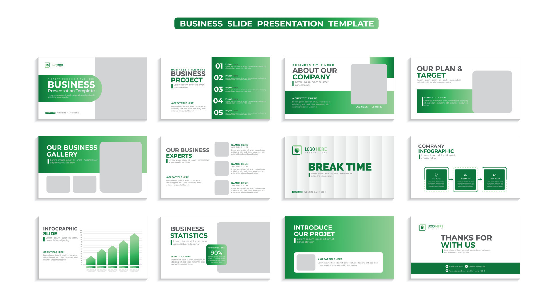Creative business presentation slide template design set 15192160 ...