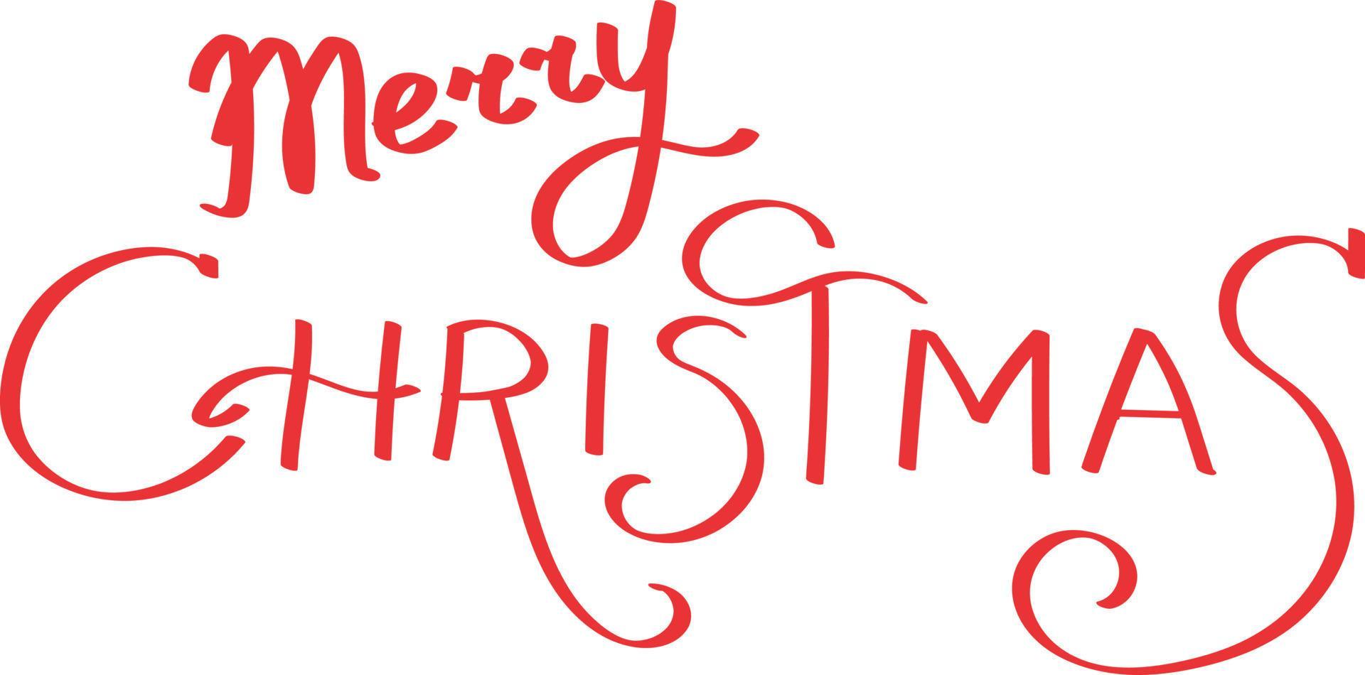 Merry Christmas Hand Drawn Lettering Isolated Hand Made Lettering