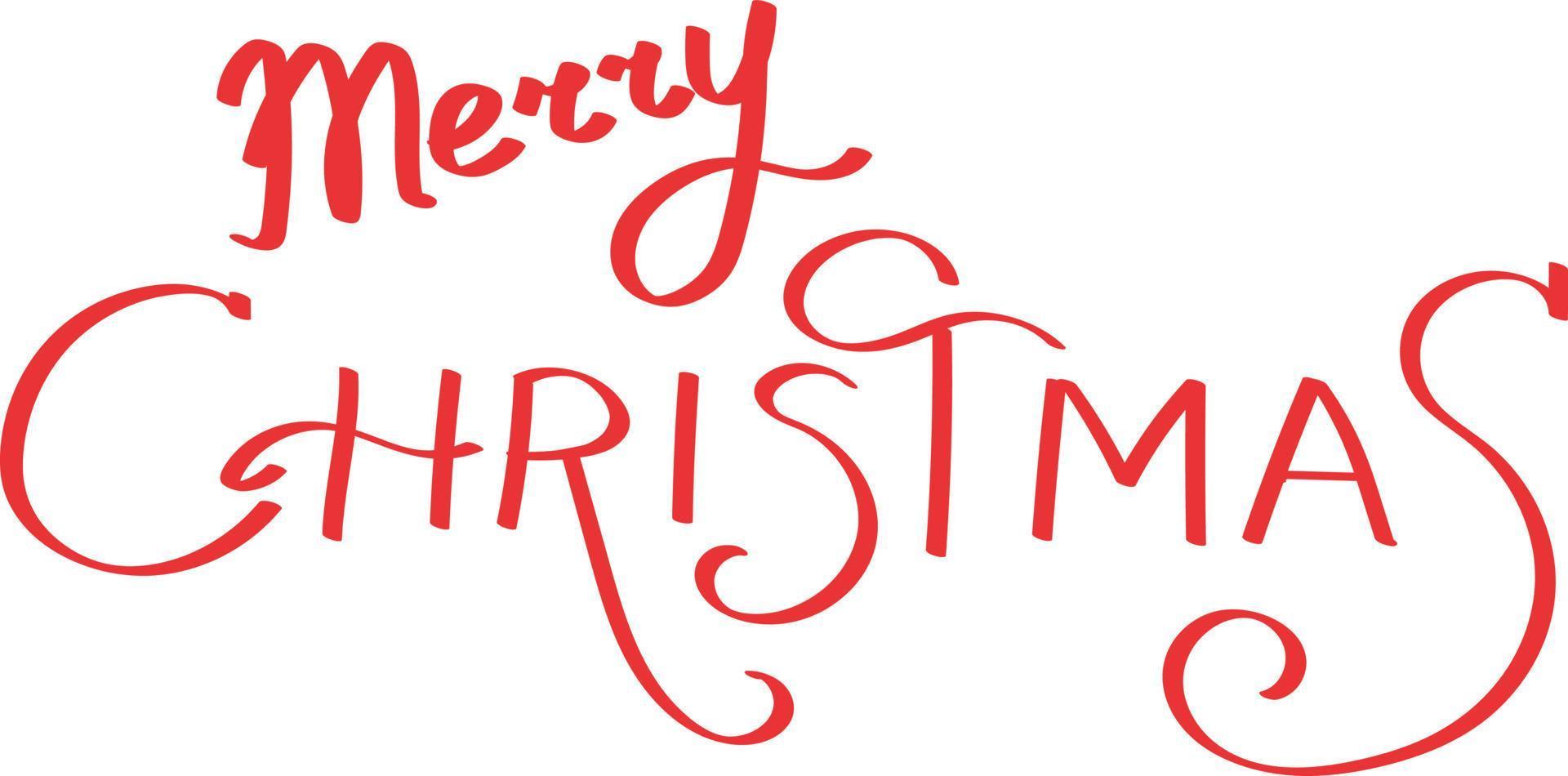 Merry Christmas Hand Drawn Lettering Isolated Hand Made Lettering