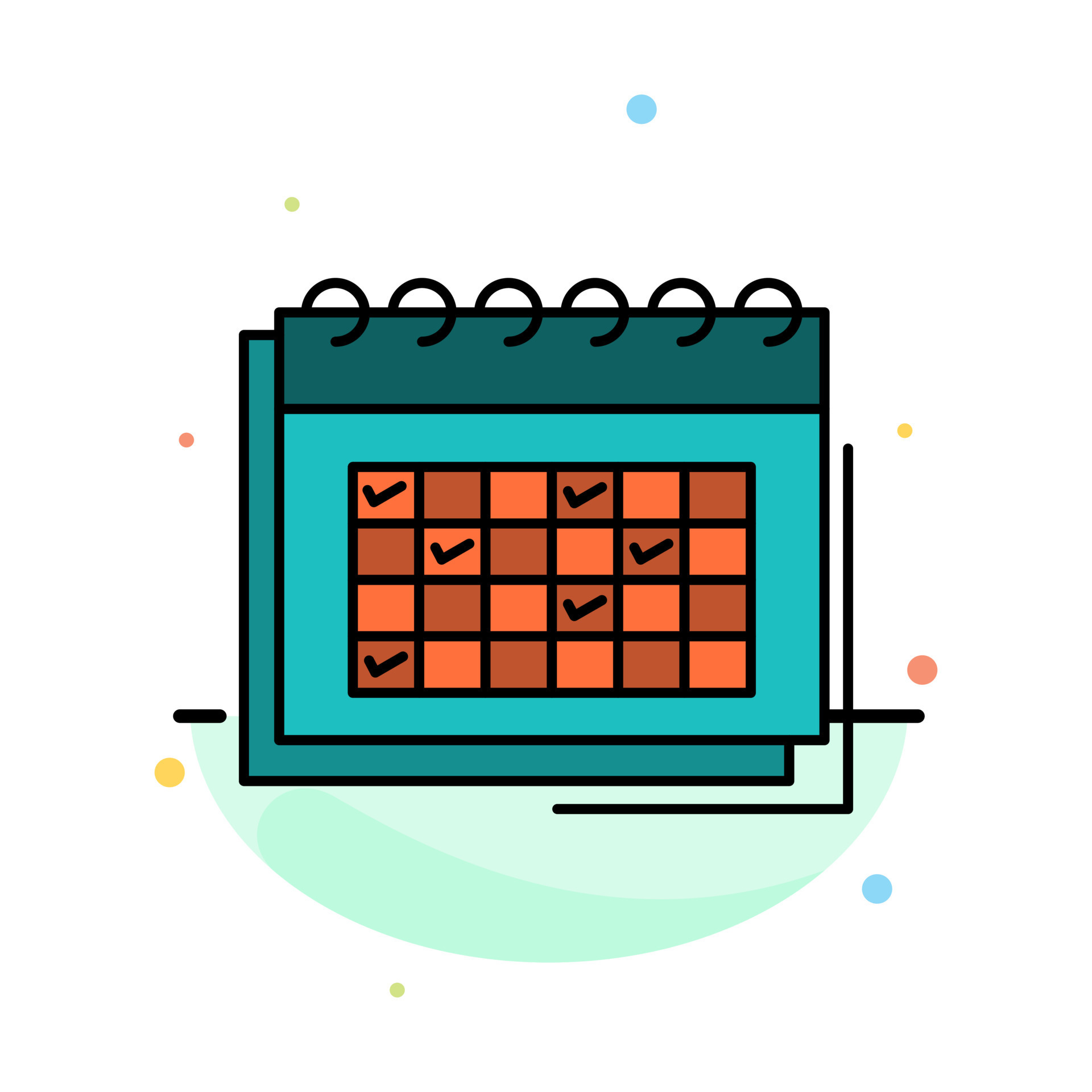 Calendar Business Date Event Planning Schedule Timetable Abstract Flat Color Icon Template