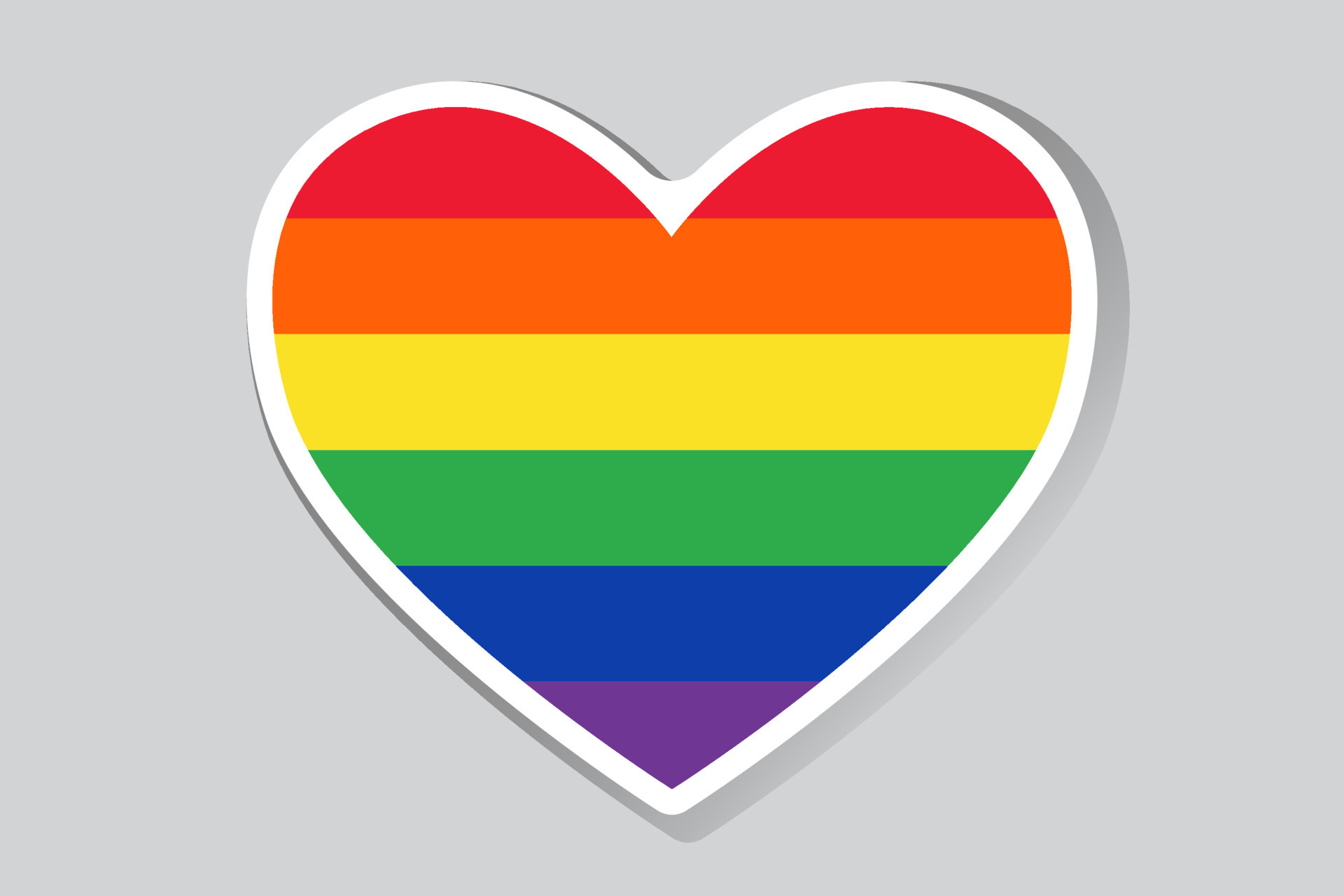 Heart Sticker With Colorful Lgbt Flag Vector Heart Label Template