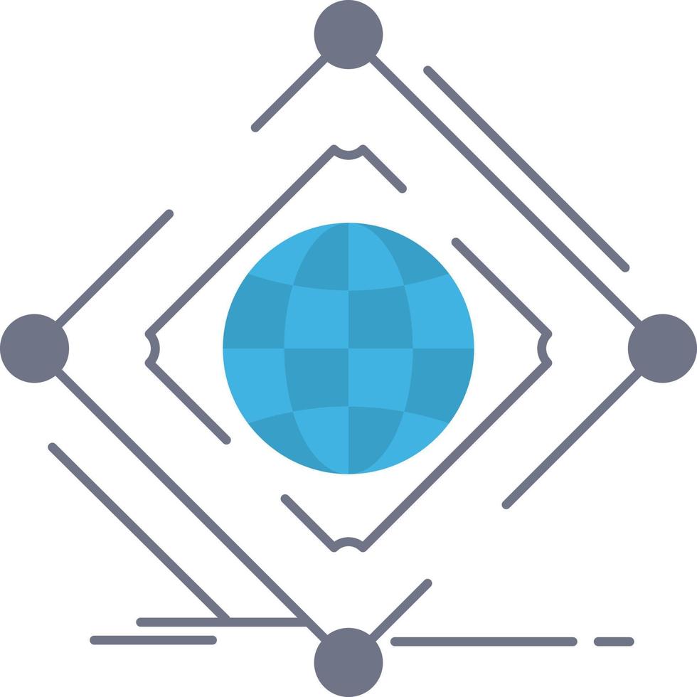 Complex Global Internet Net Web Flat Color Icon Vector 15198207 Vector