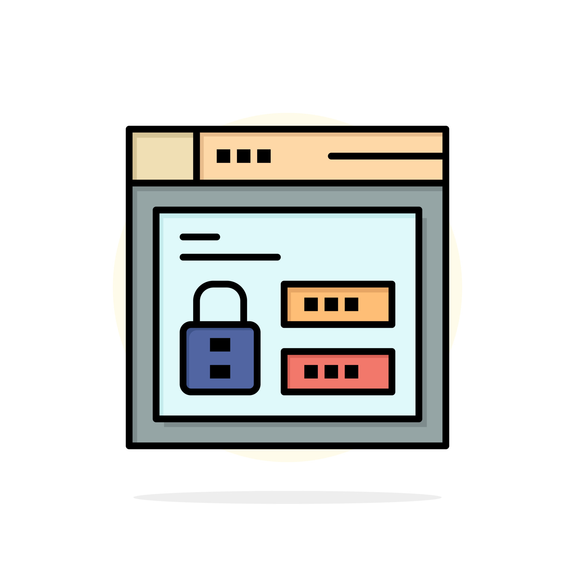 Browser Web Lock Code Abstract Circle Background Flat Color Icon