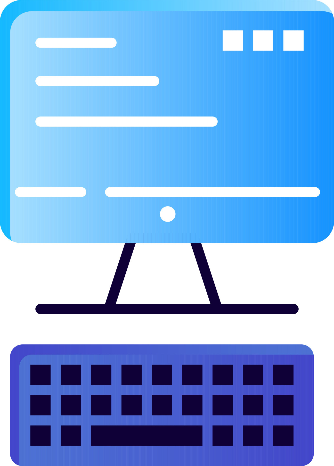 Computer Keyboard Monitor Computing Flat Color Icon Vector Icon Banner