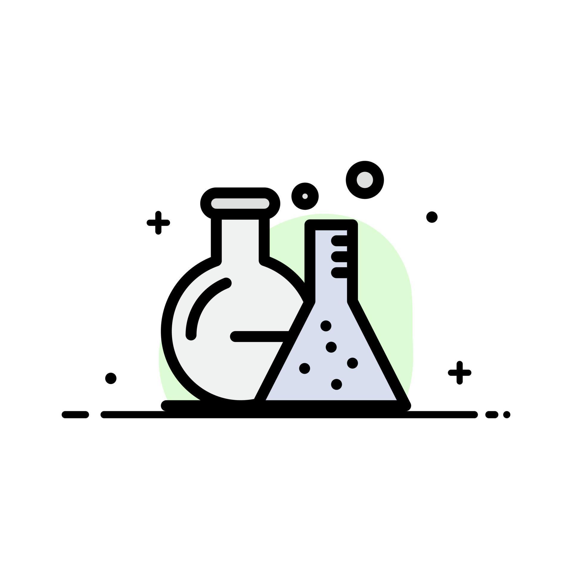Tube Flask Lab Science Business Flat Line Filled Icon Vector Banner