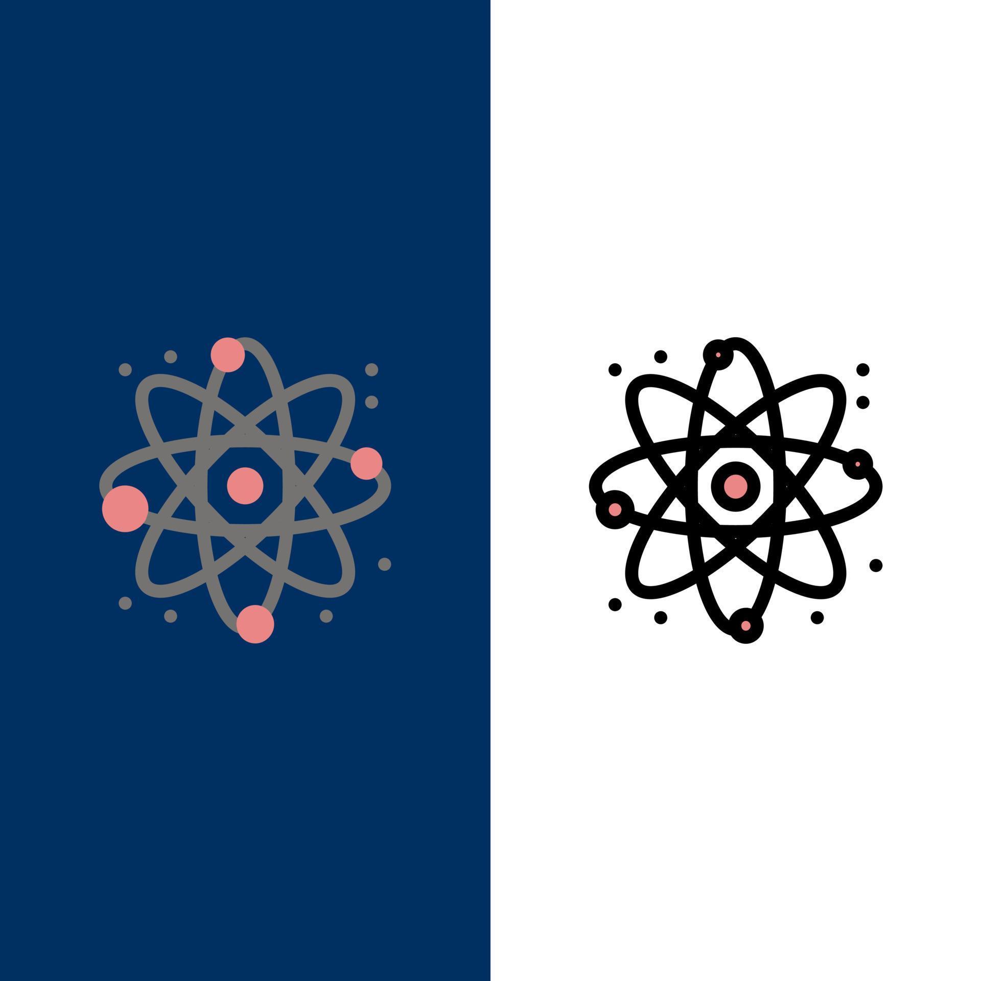 Physics React Science Icons Flat And Line Filled Icon Set Vector Blue