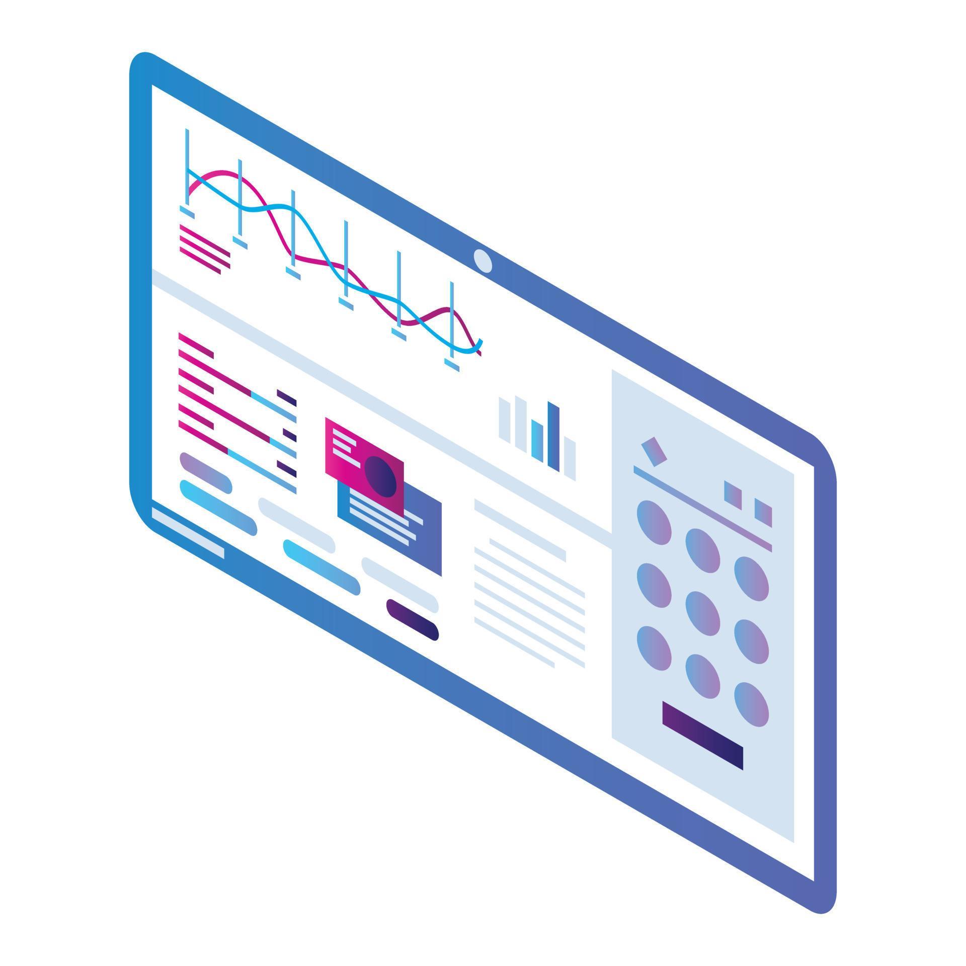 Visualization panel icon, isometric style 15201175 Vector Art at Vecteezy