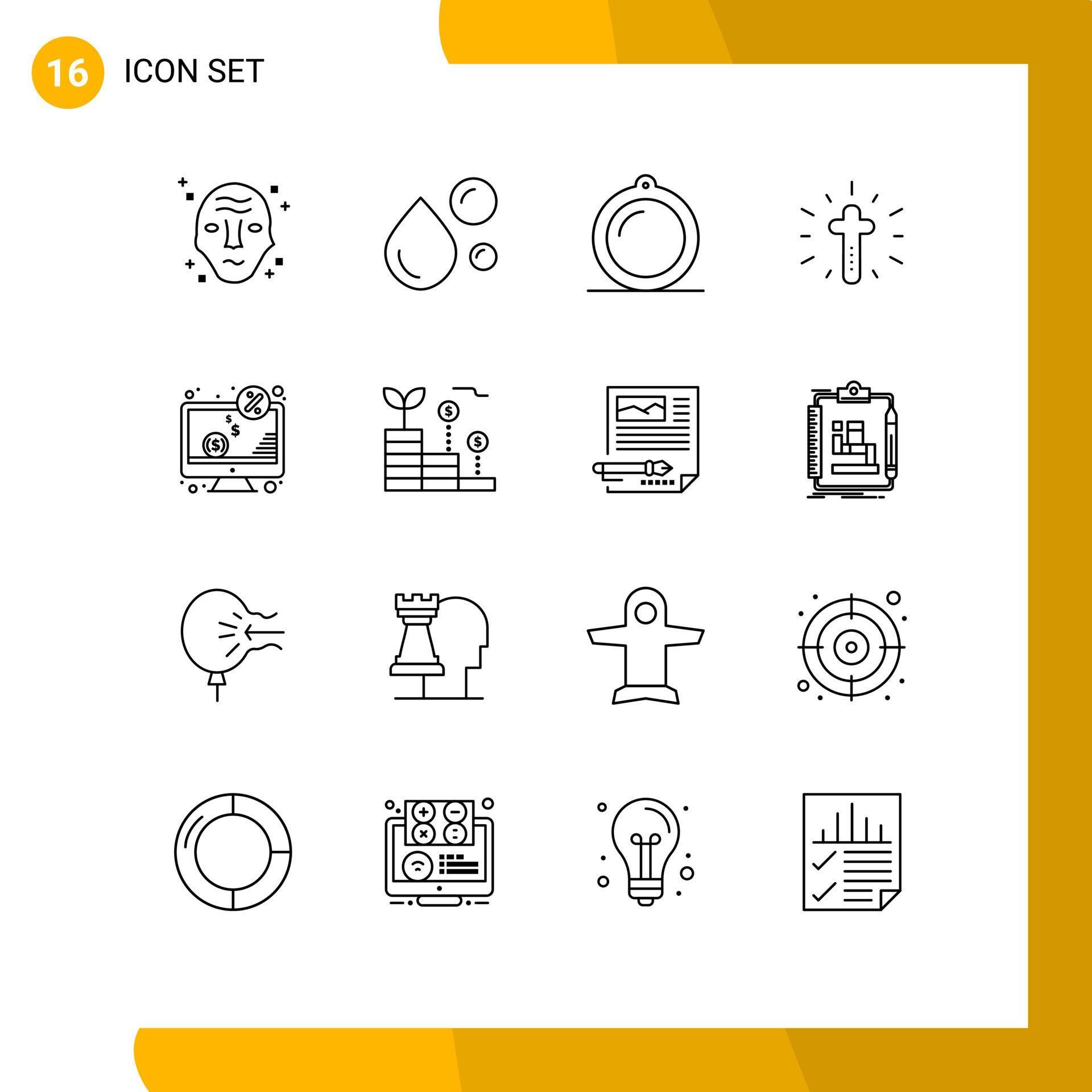 16 Thematic Vector Outlines And Editable Symbols Of Easter Christian Natural Oil Celebration
