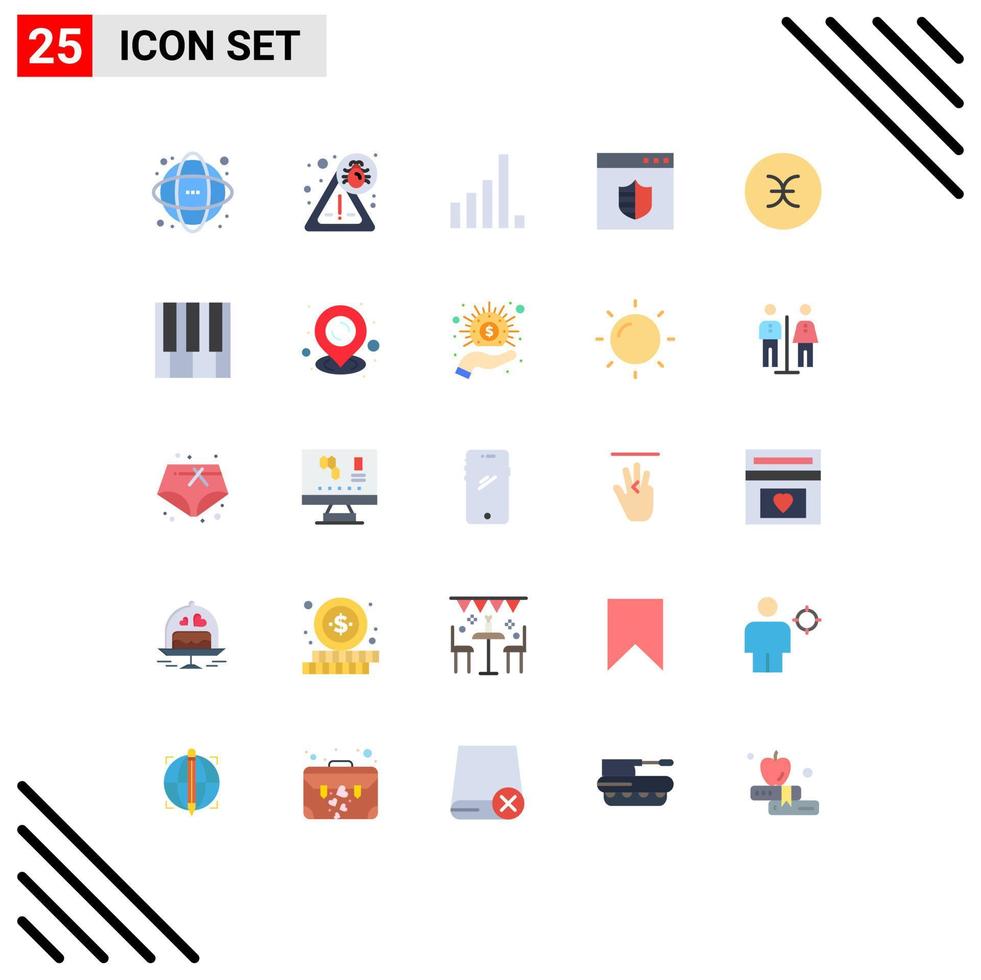 Mobile Interface Flat Color Set Of 25 Pictograms Of Symbolism Pisces