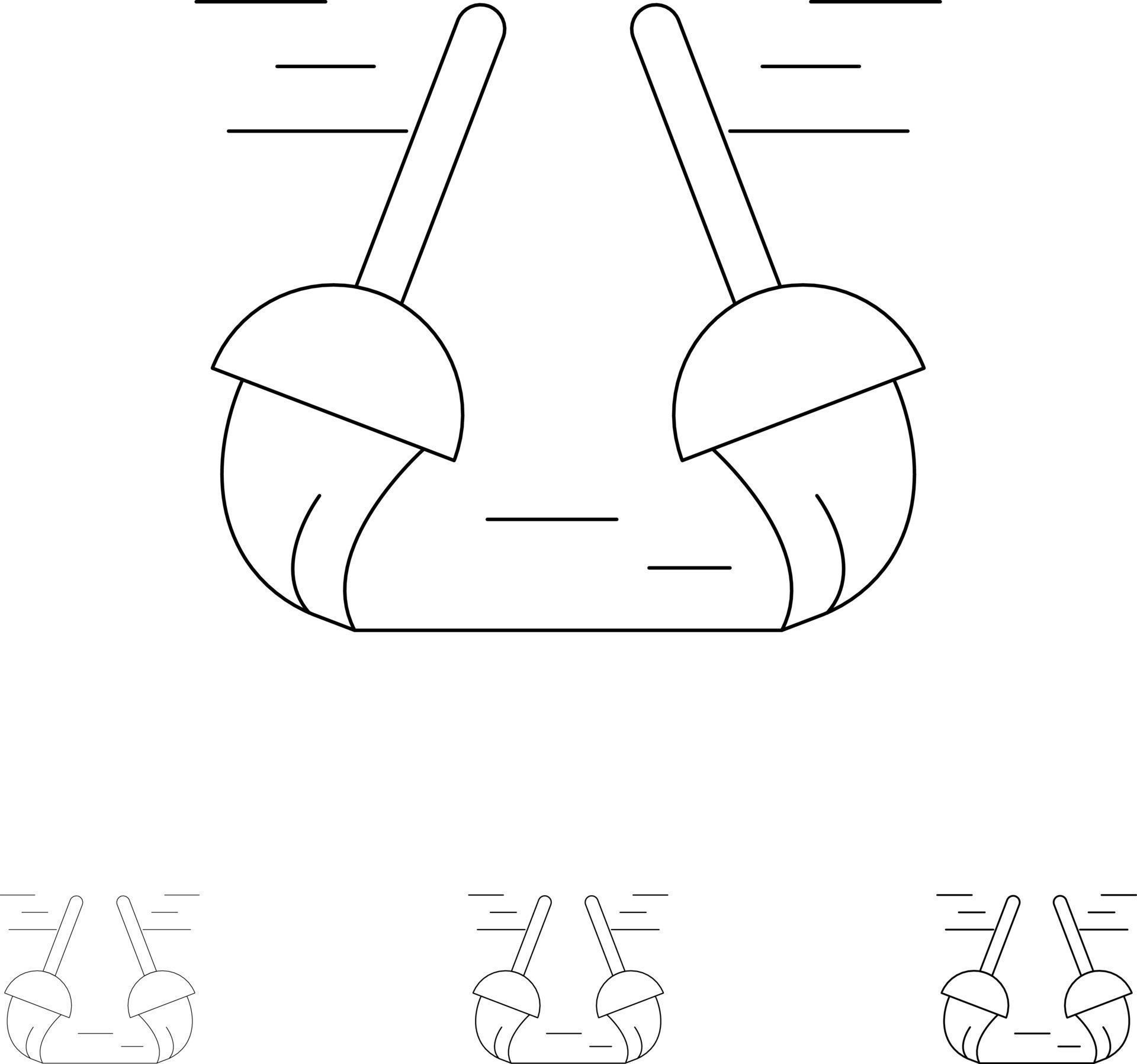 Broom Clean Cleaning Sweep Bold and thin black line icon set 15202776 ...